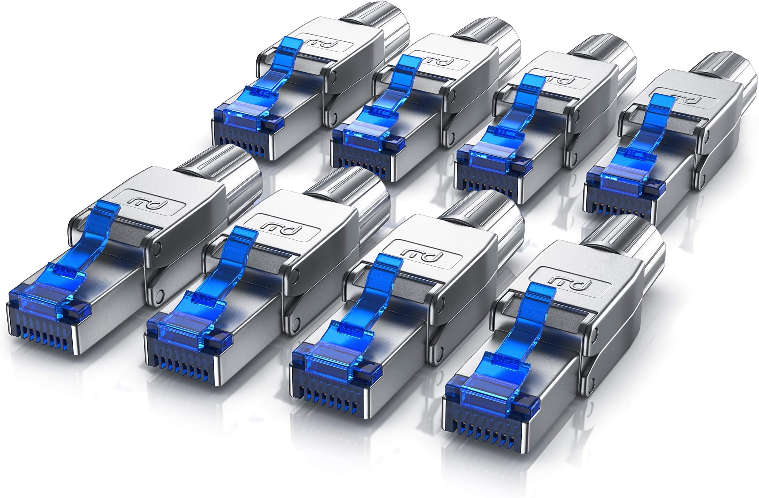 8 Pack RJ45 Connector Cat 6 Cat 7 Cat 8.1 RJ45 Pass Through Connectors ...