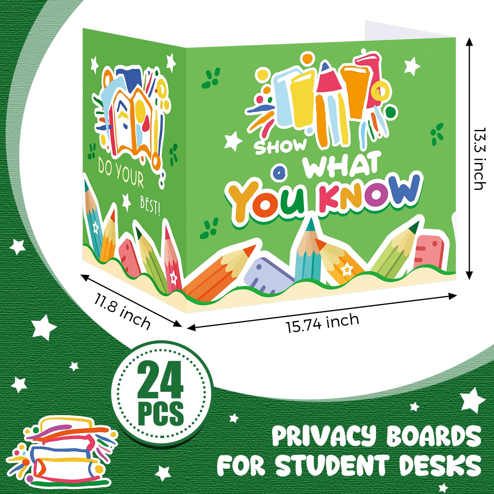 Snapklik.com : 24 Pcs Privacy Boards For Student Desks Bright Colored ...