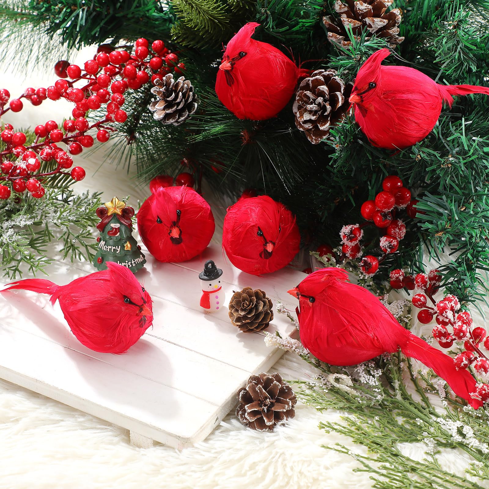Amazon.com: Knitgrip 12 Pack 6'' Christmas Fat Artificial Cardinal ...