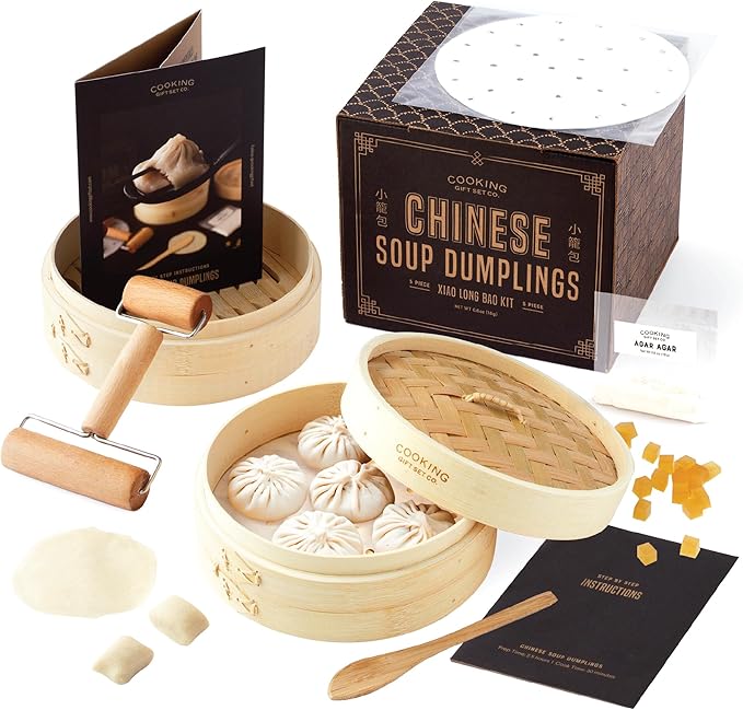 Amazon.com: Cooking Gift Set Co. Bamboo Steamer Basket Original Soup ...