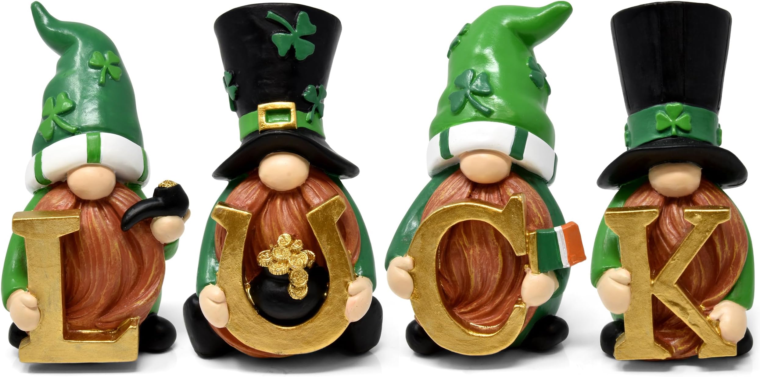 Amazon.com: Braxio St Patricks Day Collectible Figurines - Resin Set of ...