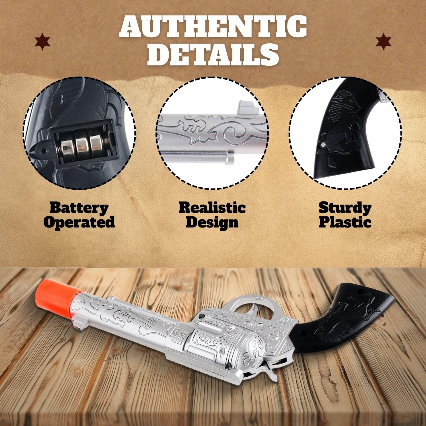 Snapklik.com : 2 Pack: Kids Western Dual Cowboy Pistols, Belt And ...