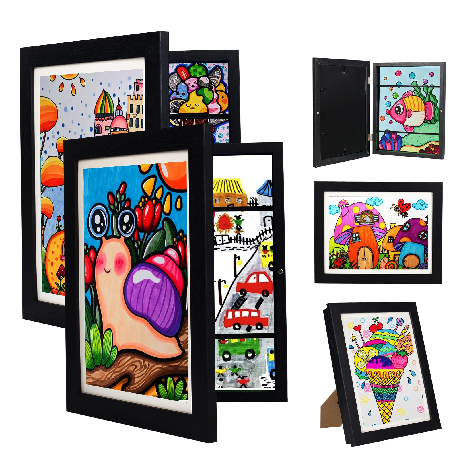 Amazon.com: 3Pack Kids Art Frame - Kids Artwork Frames Changeable,Black ...