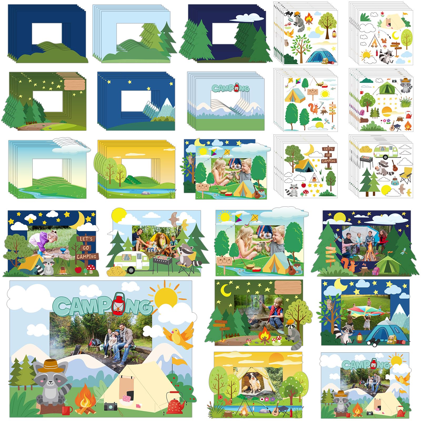 Amazon.com: Beeveer 48 Packs Camp Picture Frame Craft Kits Camping ...