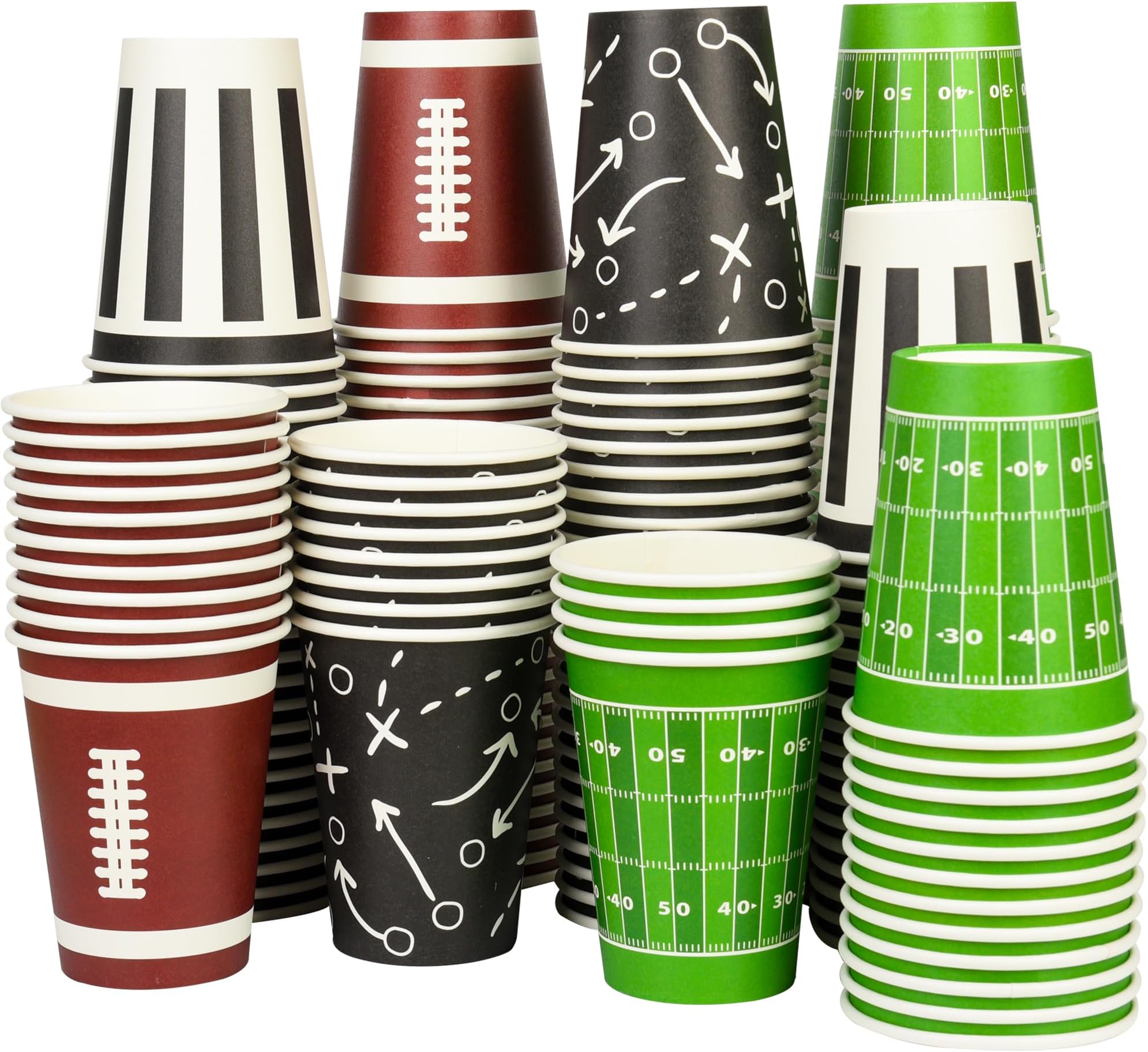 Amazon.com: Inspireyee 100 Pack Football Themed Disposable Paper Cups ...