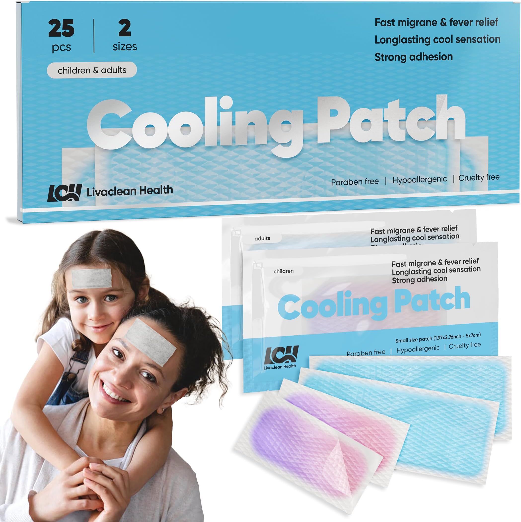 Amazon.com: 30 Sheets Cooling Patches for Fever Discomfort & Pain Relief, Cooling Relief Fever ...