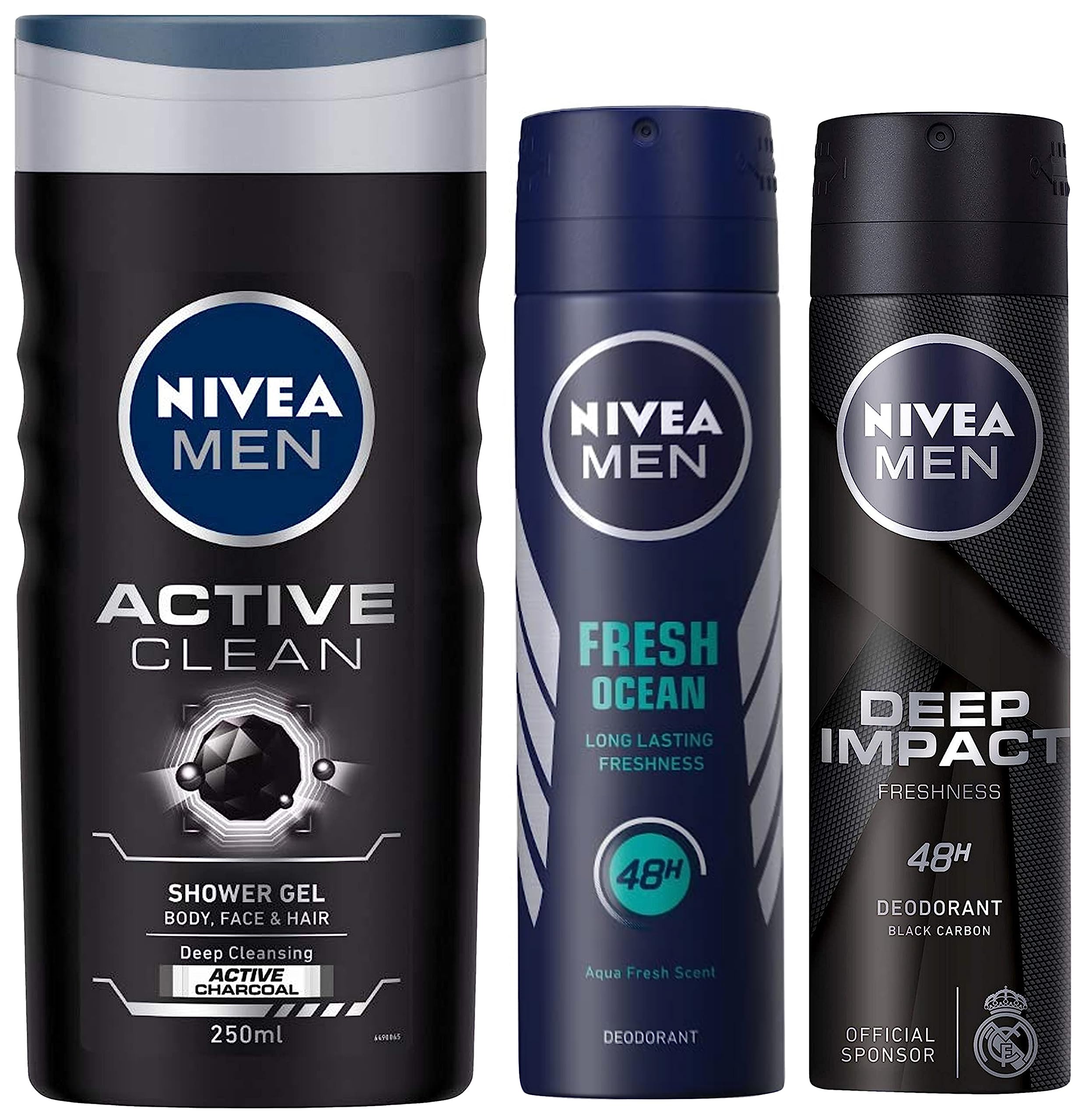 Buy Nivea Men, Fresh Ocean Deodorant Spray, 150 Ml & Body Wash, 250 Ml ...