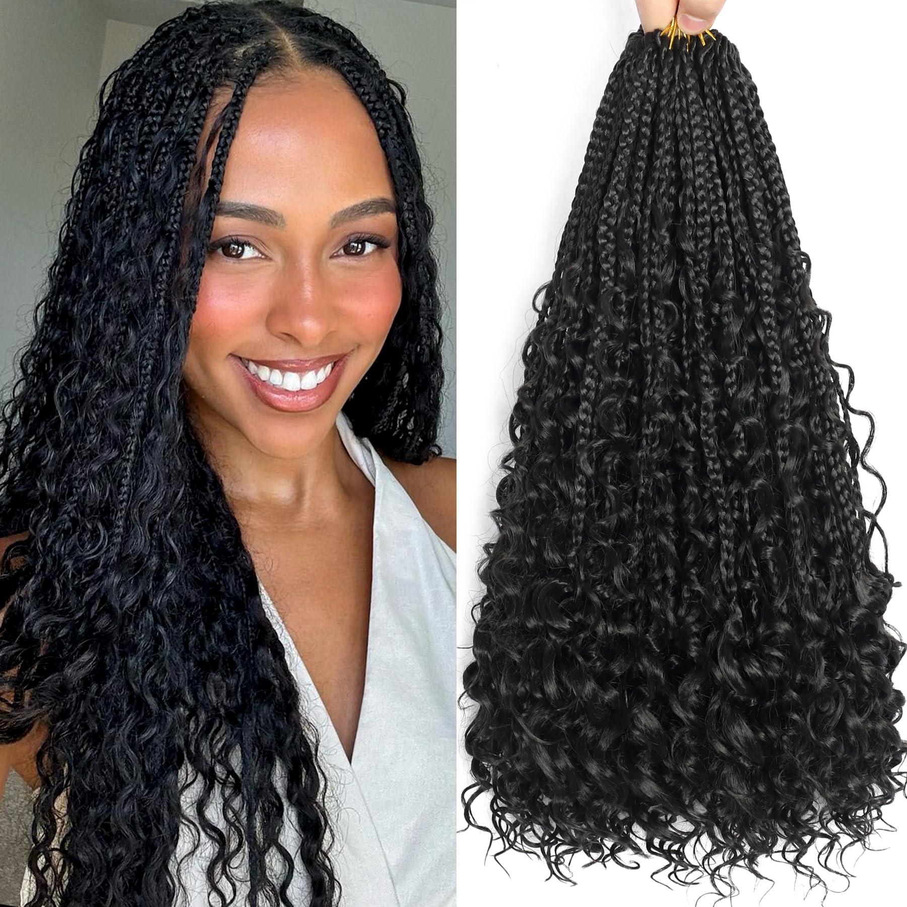 Snapklik.com : 18 Inch Goddess Box Braids Crochet Hair Boho Crochet Box ...
