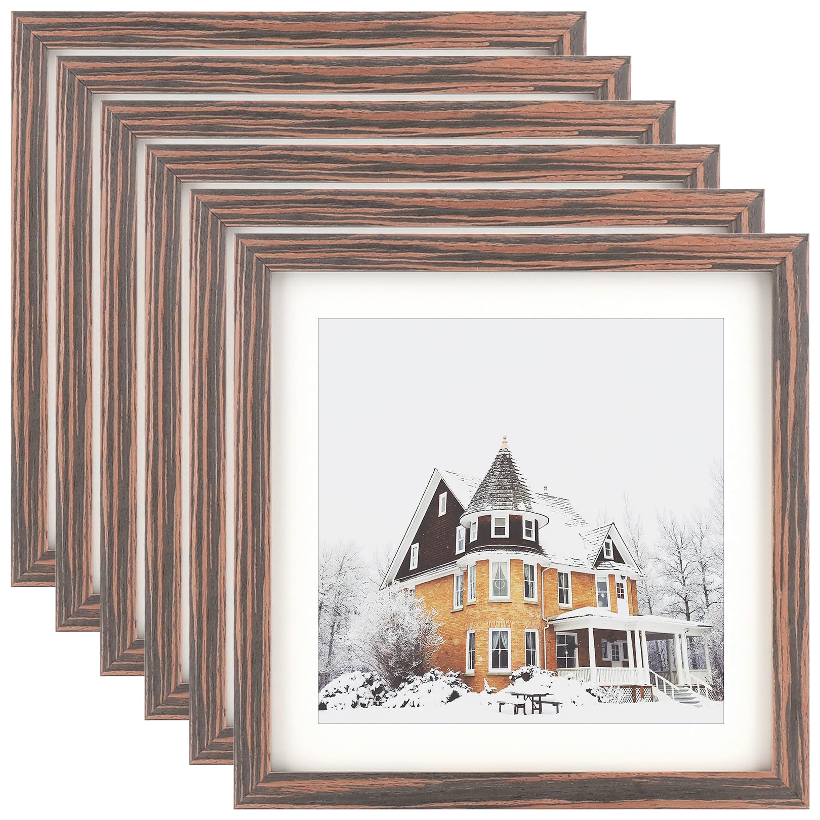Amazon.com - 10x10 Ebony Wood Grain Picture Frames Square Classic ...