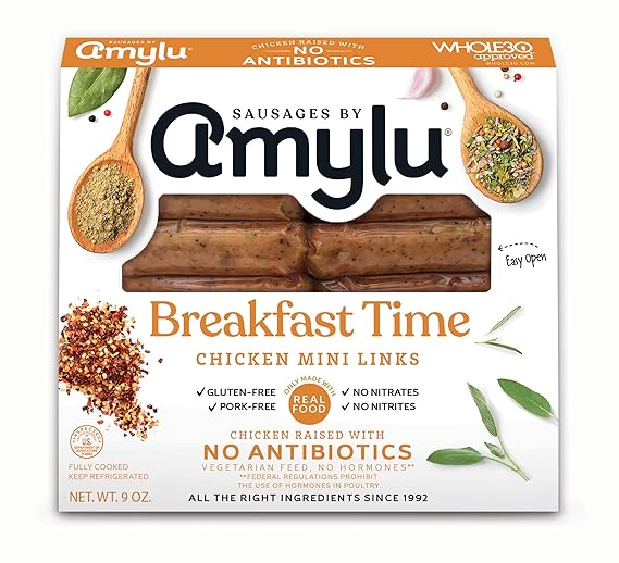Amazon.com: Amylu Chicken Sausage Breakfast Time 9oz : Grocery ...