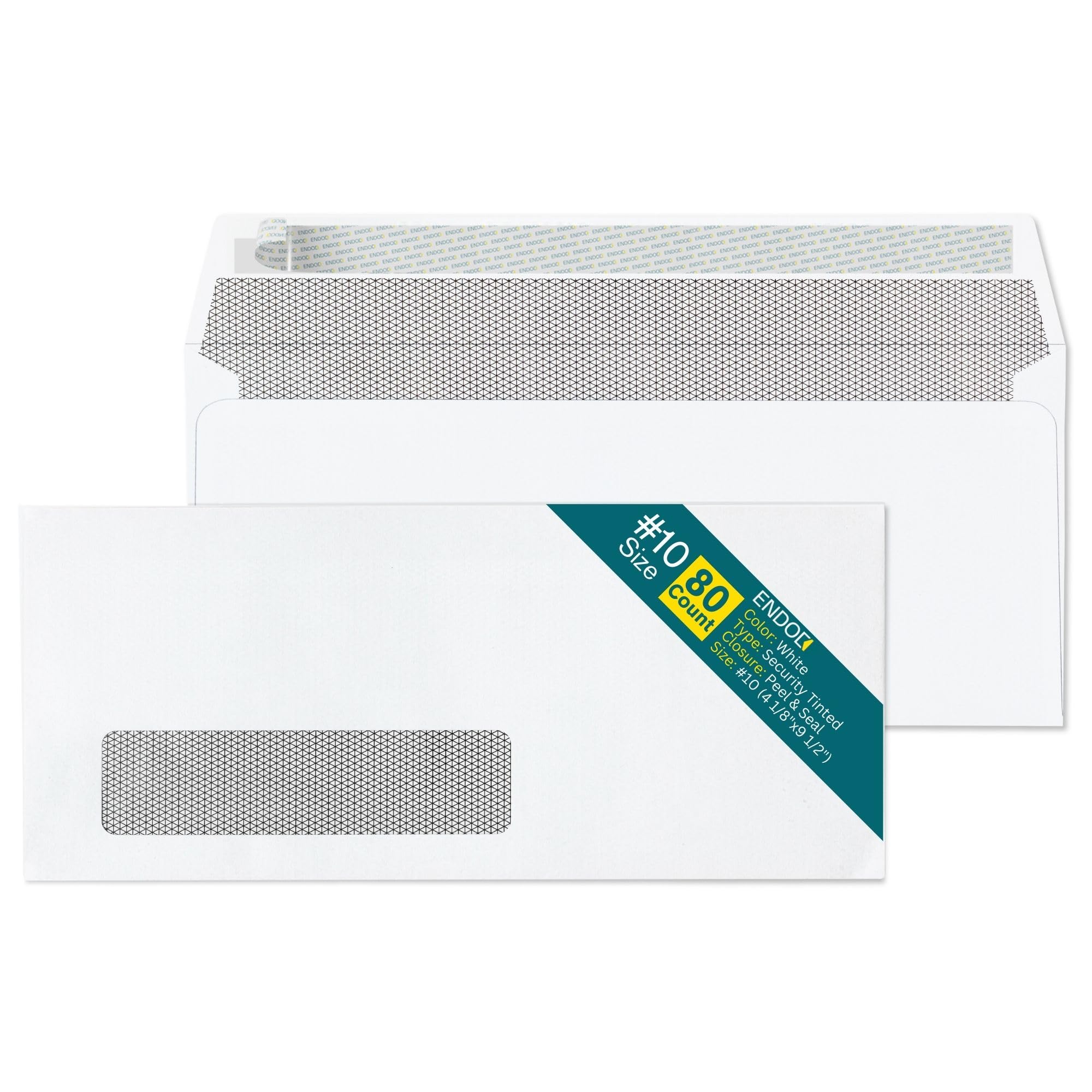 Amazon.com : #10 Left Window Envelopes Self Seal - 80/pack - 4 1/8 x 9 ...
