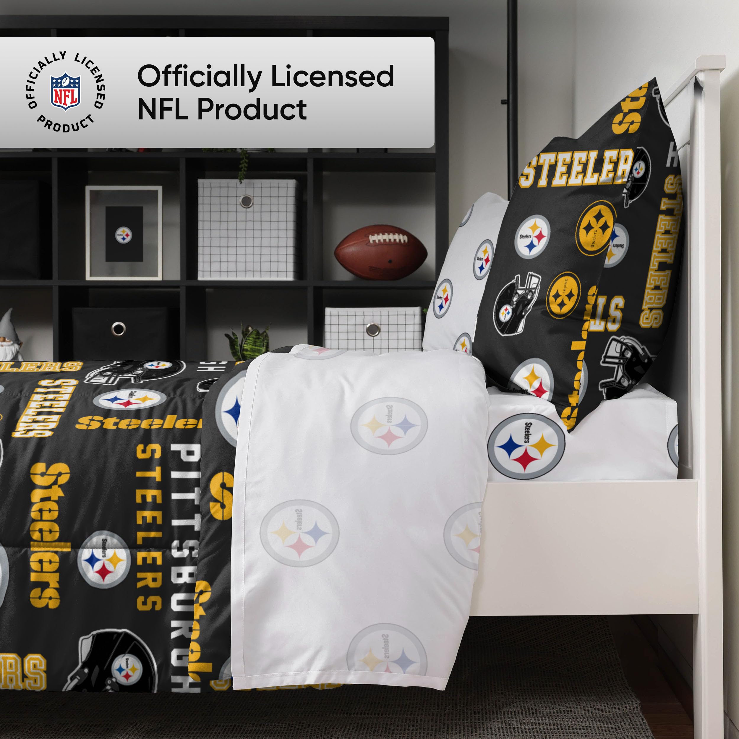Snapklik.com : Pittsburgh Steelers NFL Team Color Bed In A Bag ...