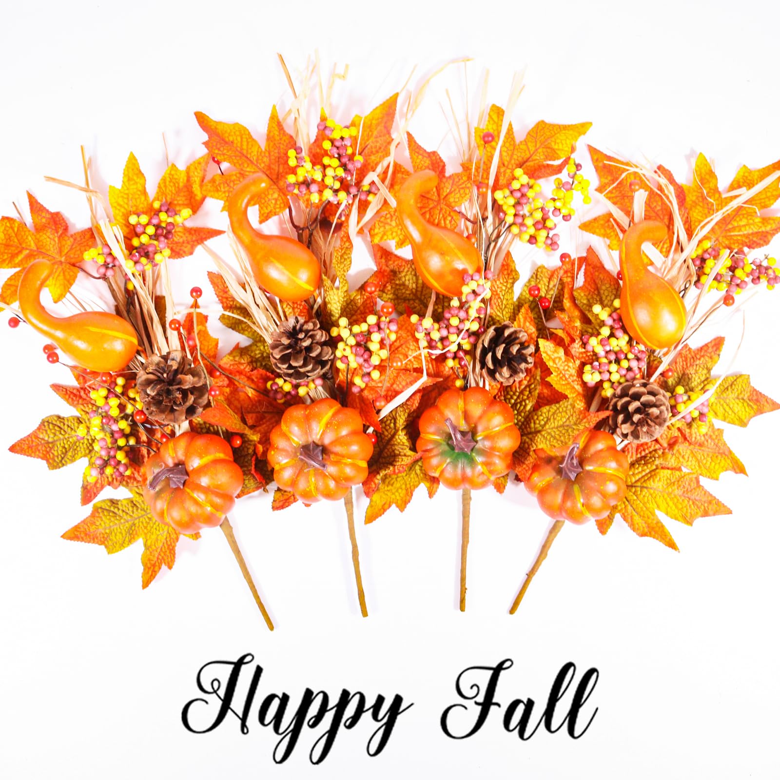 Lotus Hills Fall Decor, 4pcs Big Pumpkins Maple Leaves Fall Decorations ...