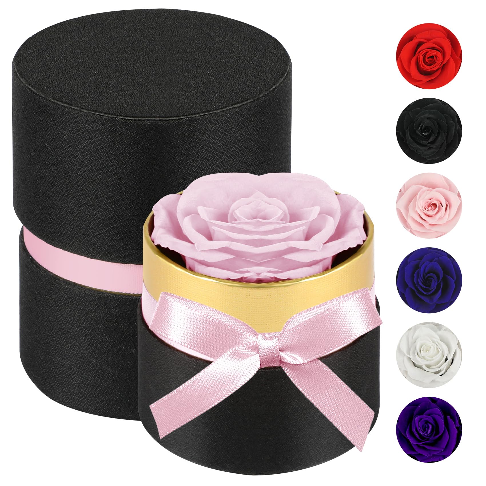 Amazon.com: Mini Single Rose Box, Mini Forever Roses, Stunning Pink ...