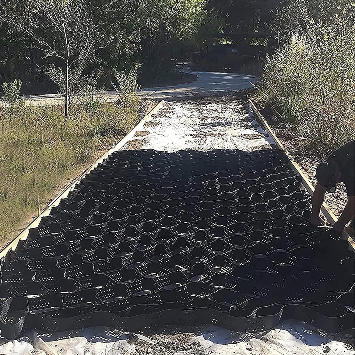 Geomalla de grava en forma de panal, máquina de colocación de rejilla ...