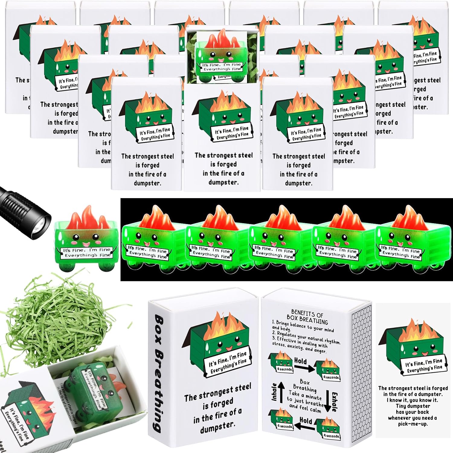 Amazon.com: Realspring 48 Sets Luminous Dumpster Fiery Emotional ...