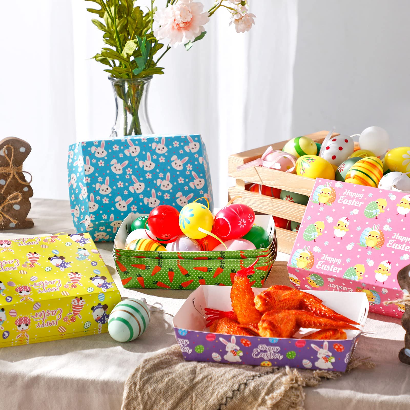 60 Pack Easter Party Supplies Easter Paper Food Trays Nacho Trays ...