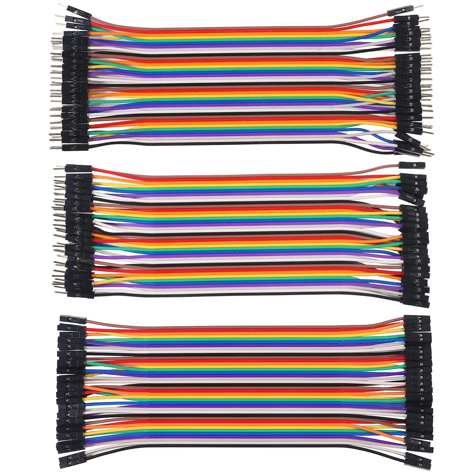 Buy AOICRIE 120 Pcs Multicolored Dupont Wire, 20cm Breadboard Jumper ...