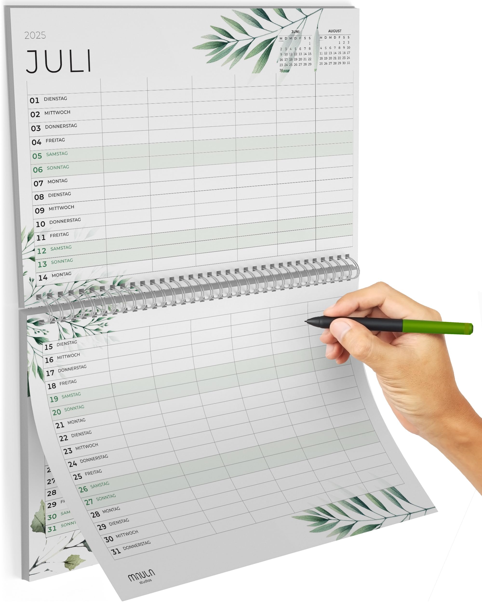 Milula Studios Family Calendar 2025 With 6 Columns Calendar 2025 ...