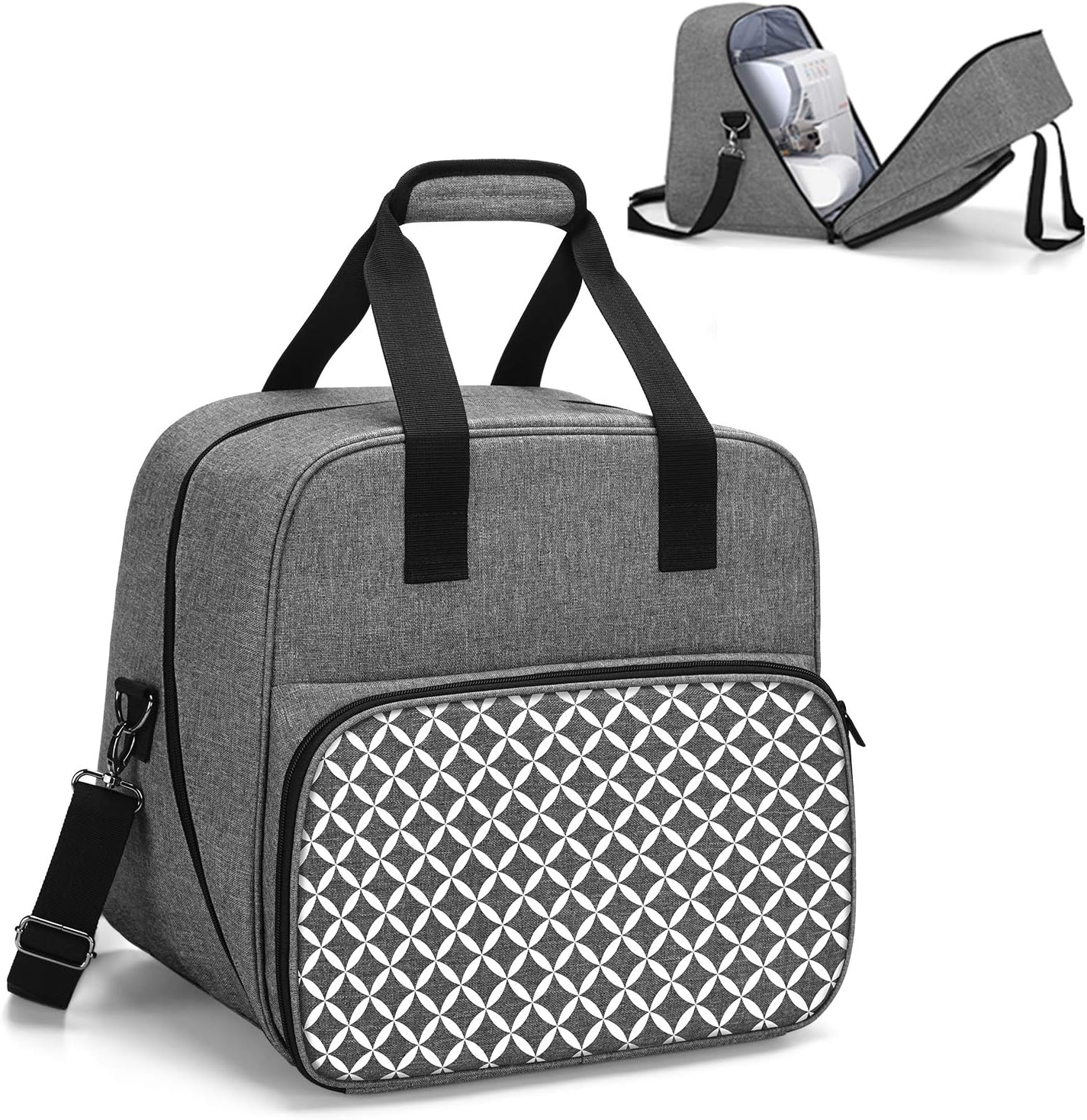 Yarwo Serger Machine Carrying Case with Bottom Wooden Board, Universal ...