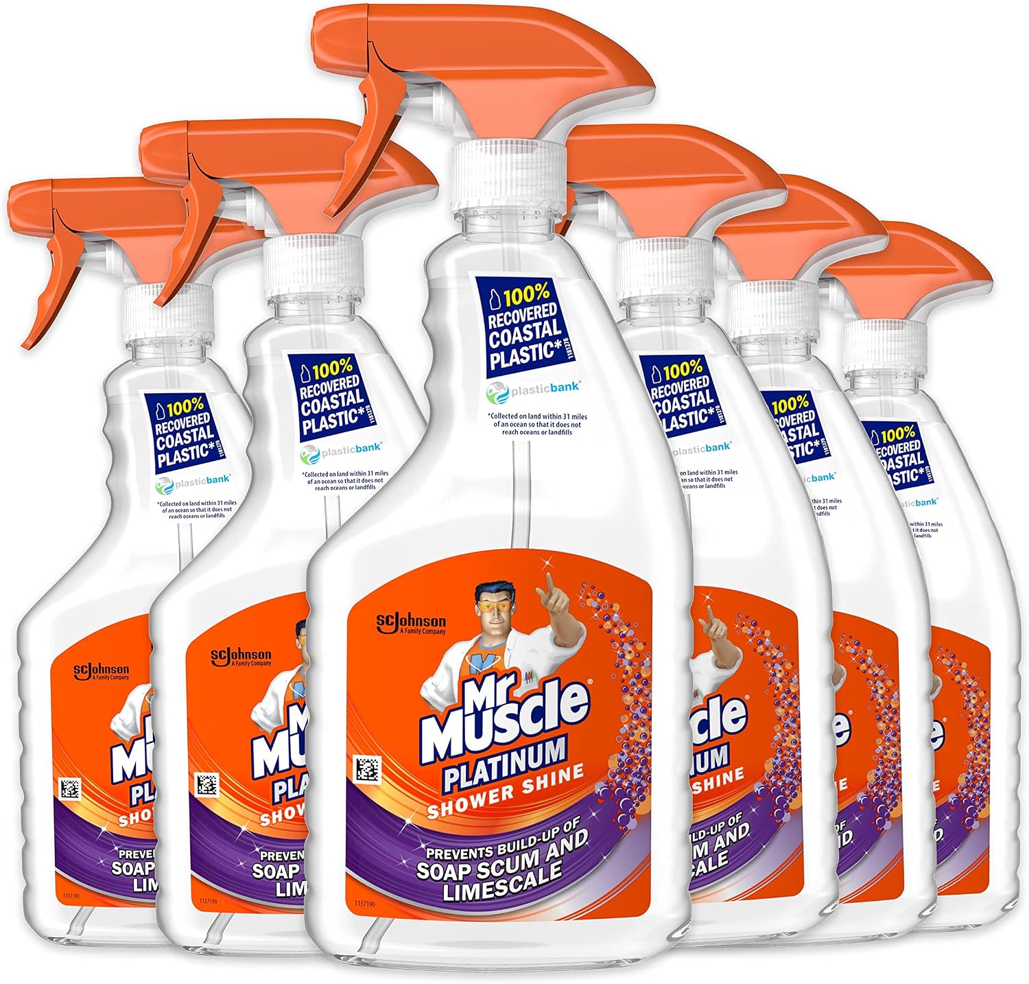 Mr Muscle Platinum Shower Shine Spray, Bathroom Cleaner Pack of 6 (6 x ...