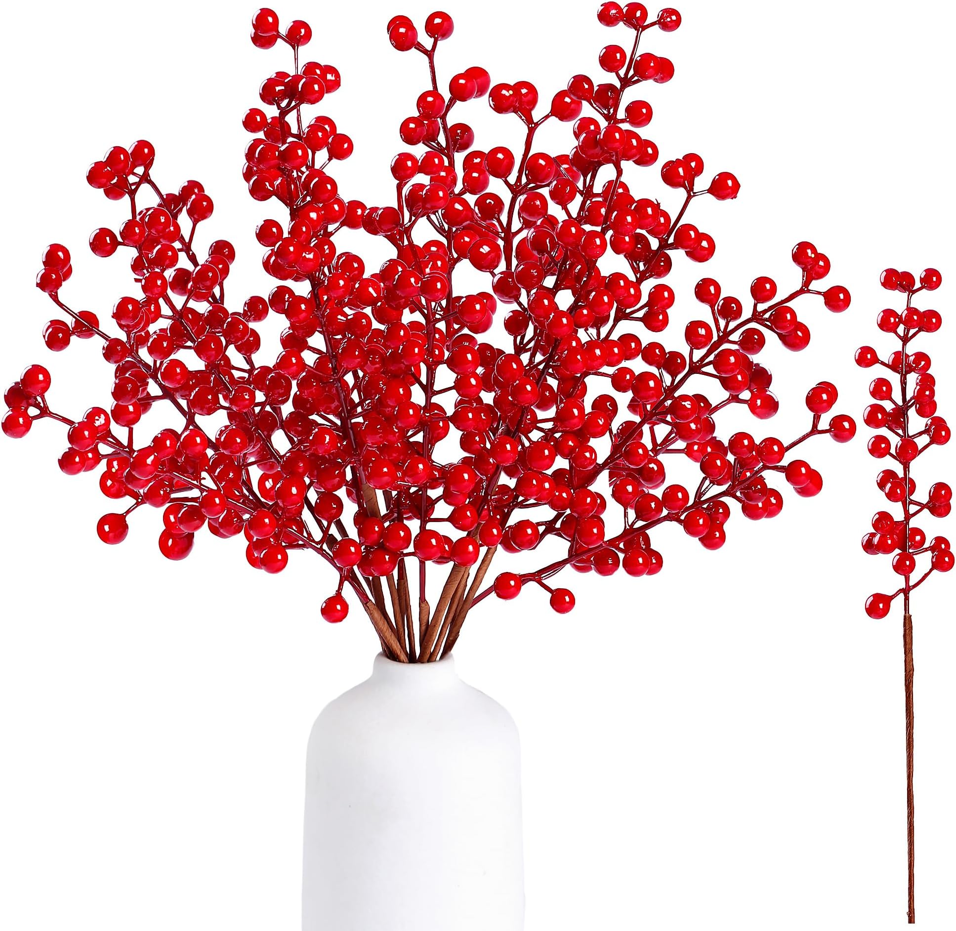Amazon.com: efivs arts Artificial Red and White Berries Stems Bundle ...