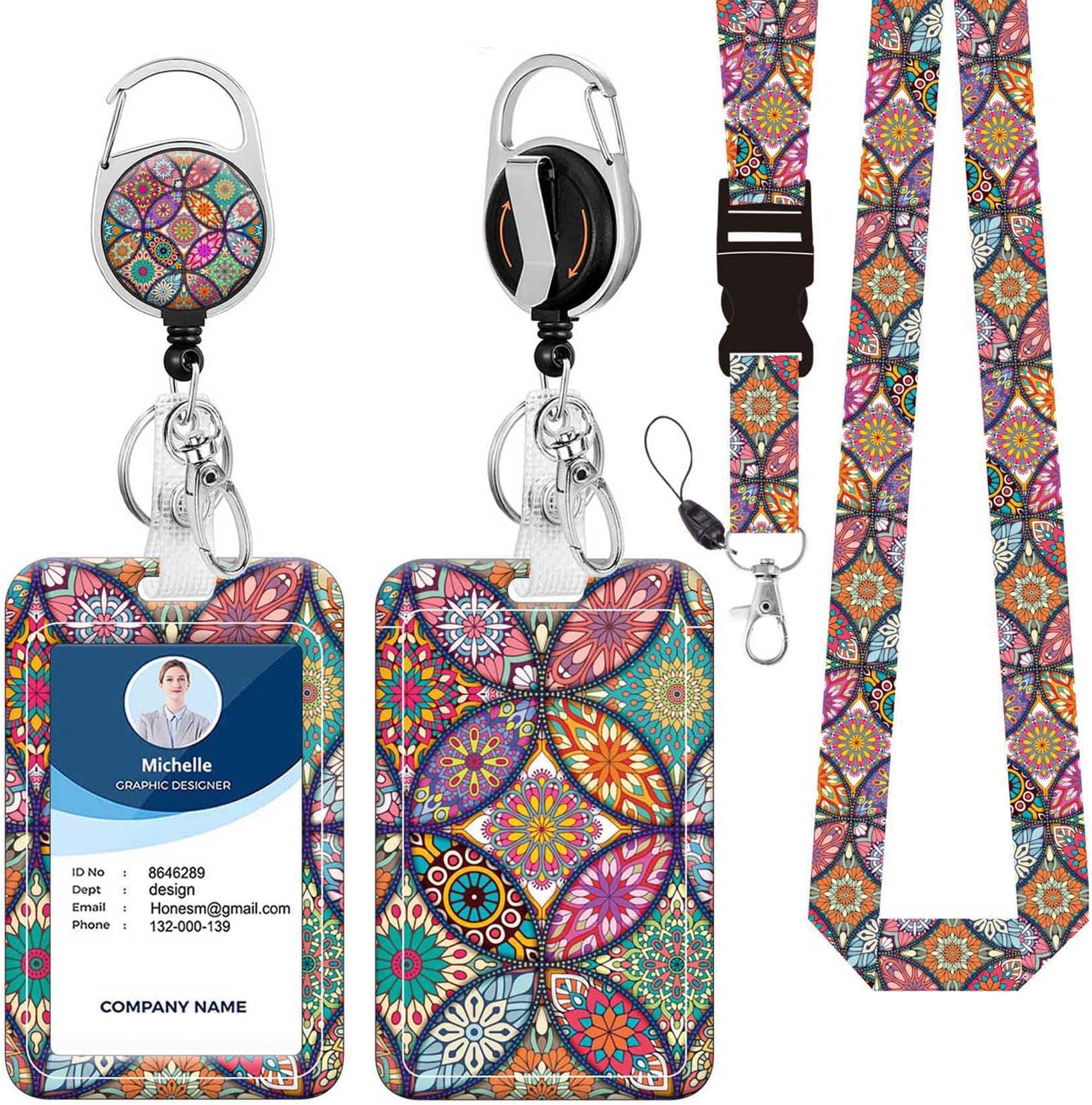 Amazon.com : ID Badge Holder with Lanyard,Retractable ID Badge Card ...