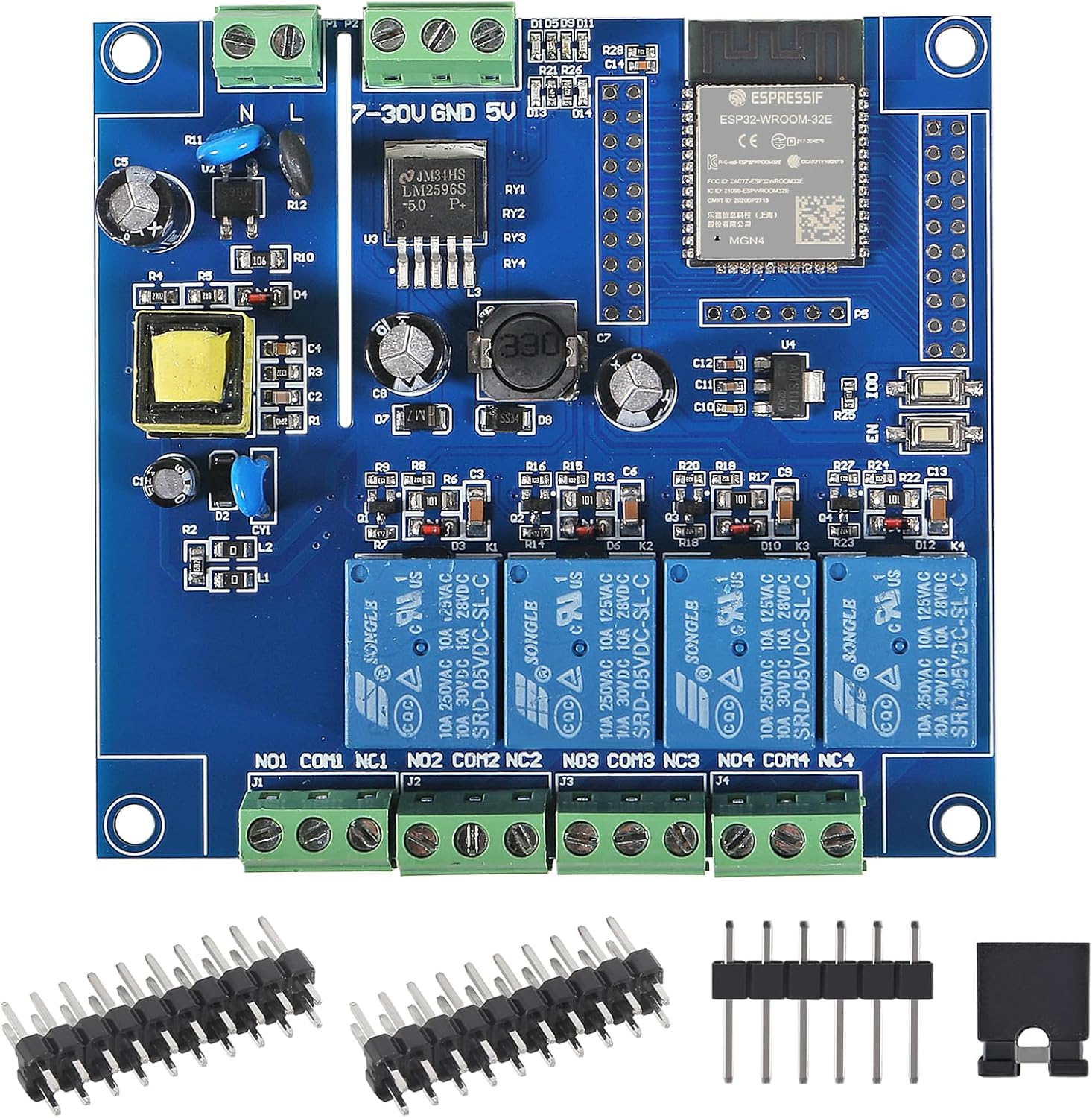Amazon.com: DORHEA ESP32 WiFi 4 Channel Relay Module ESP32-WROOM-32E 4 Channel Development Board ...