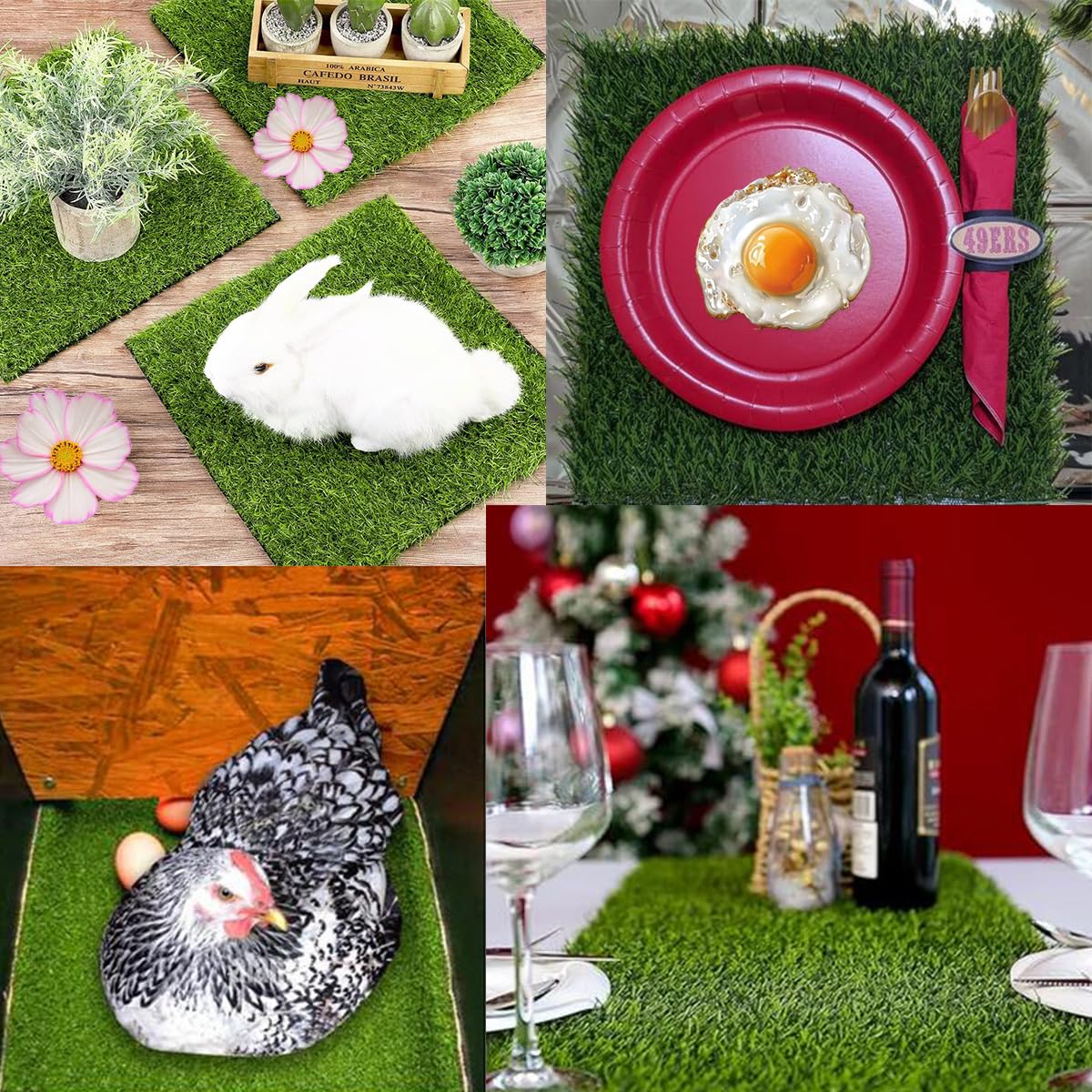 Snapklik.com : SHACOS Artificial Grass Squares Mat 6 Pcs 12"x12 ...