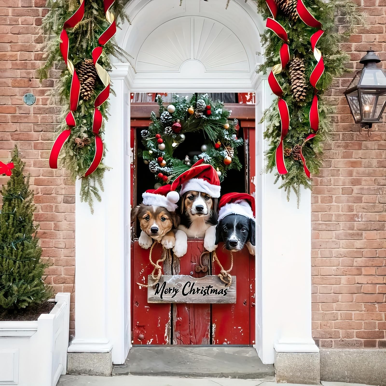 Amazon.com: Funny Merry Christmas Door Banner - Horses Xmas Party ...