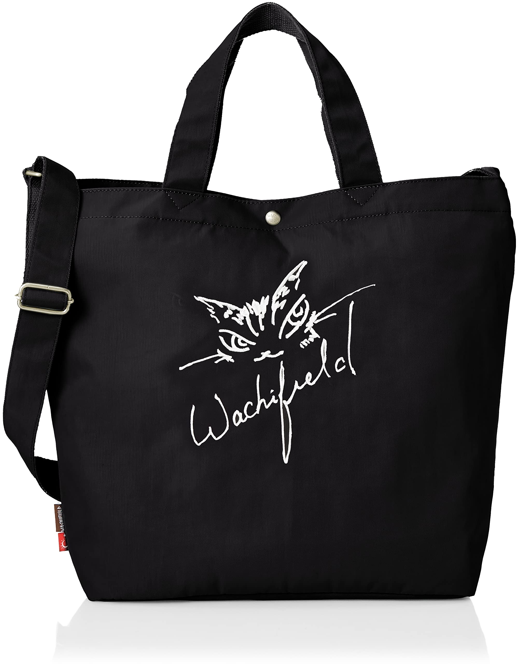 Amazon | [わちふぃーるど] 猫のダヤン ショルダー紐付き・2way刺繍トートバッグ(大) ショルダーバッグ 斜め掛けバッグ 大容量 撥水 WTPL-03 WTPL-02 ブラック ...