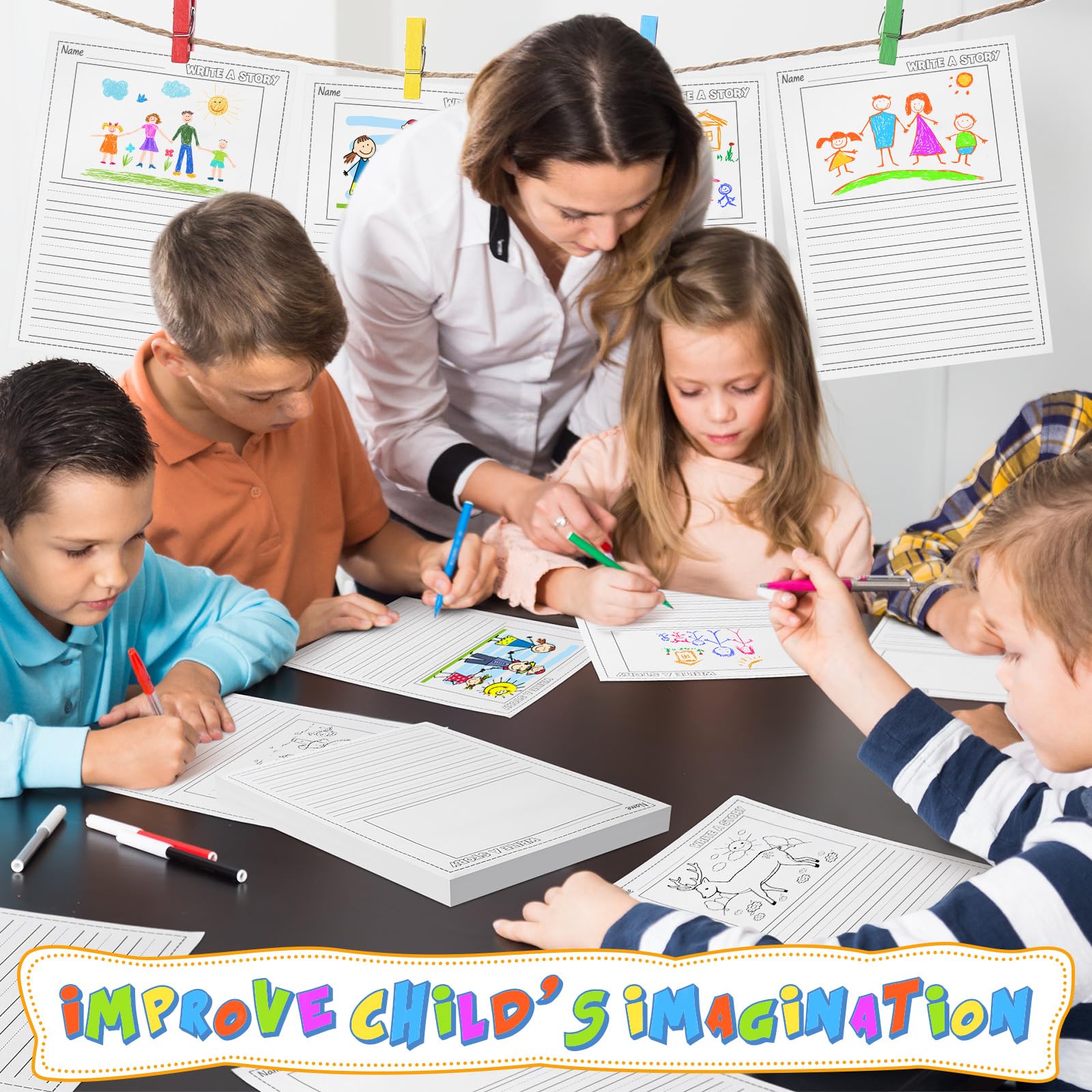 Snapklik.com : 200 Sheets Kindergarten Draw And Write Paper For ABC ...