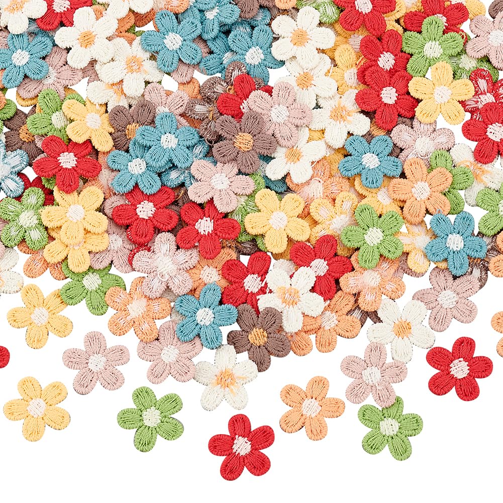 Amazon.com: FINGERINSPIRE 144Pcs 8 Colors Knitted Flowers Patch 0.6Inch ...