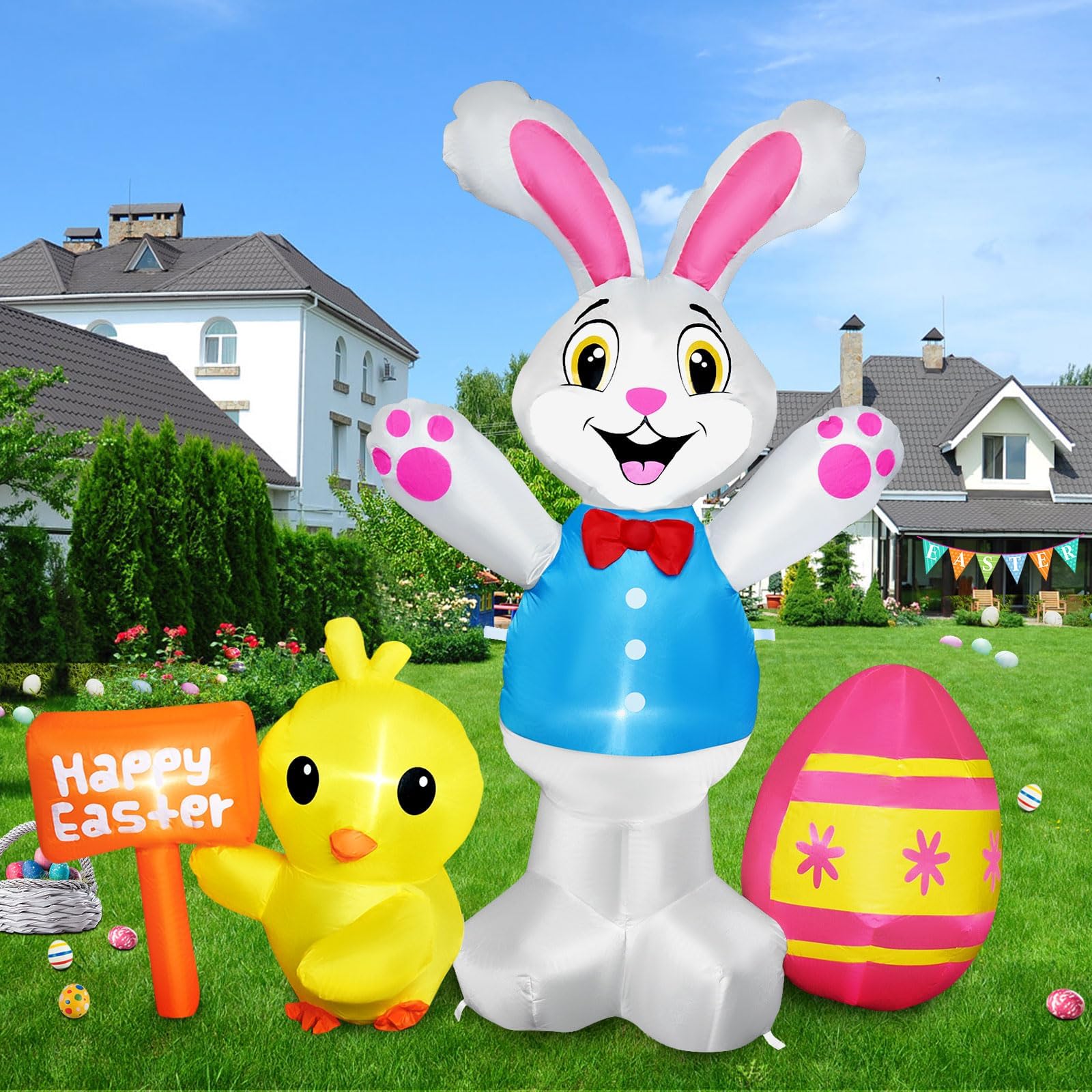 Amazon.com: Hollowfly 5FT Easter Inflatables Outdoor Decorations Dog ...