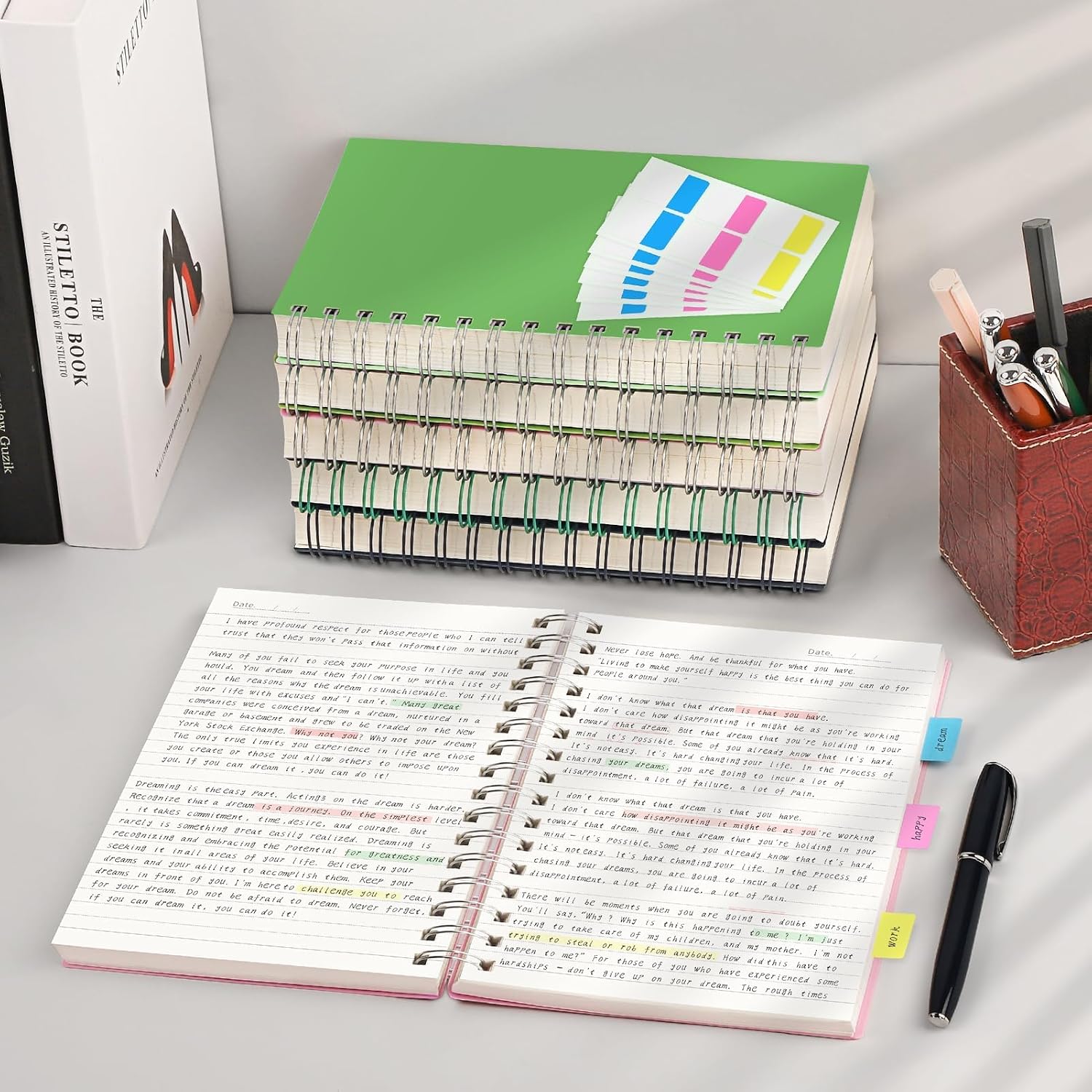 HIUKOOKA Cuaderno de espiral A5 con rayas universitarias, 300 páginas ...