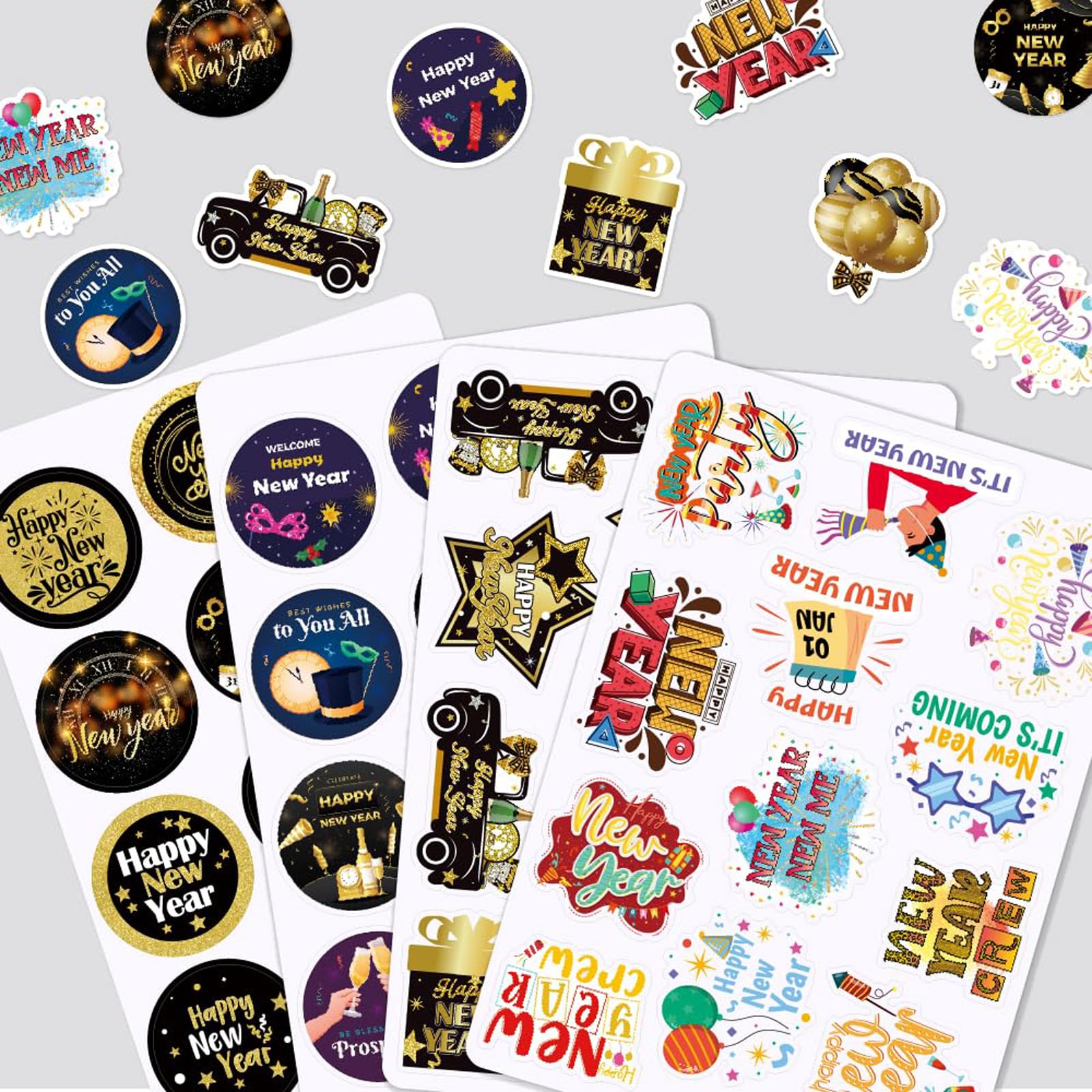 Amazon.com: New Years Eve Stickers 8 Sheet 30 Designs 2025 New Year ...