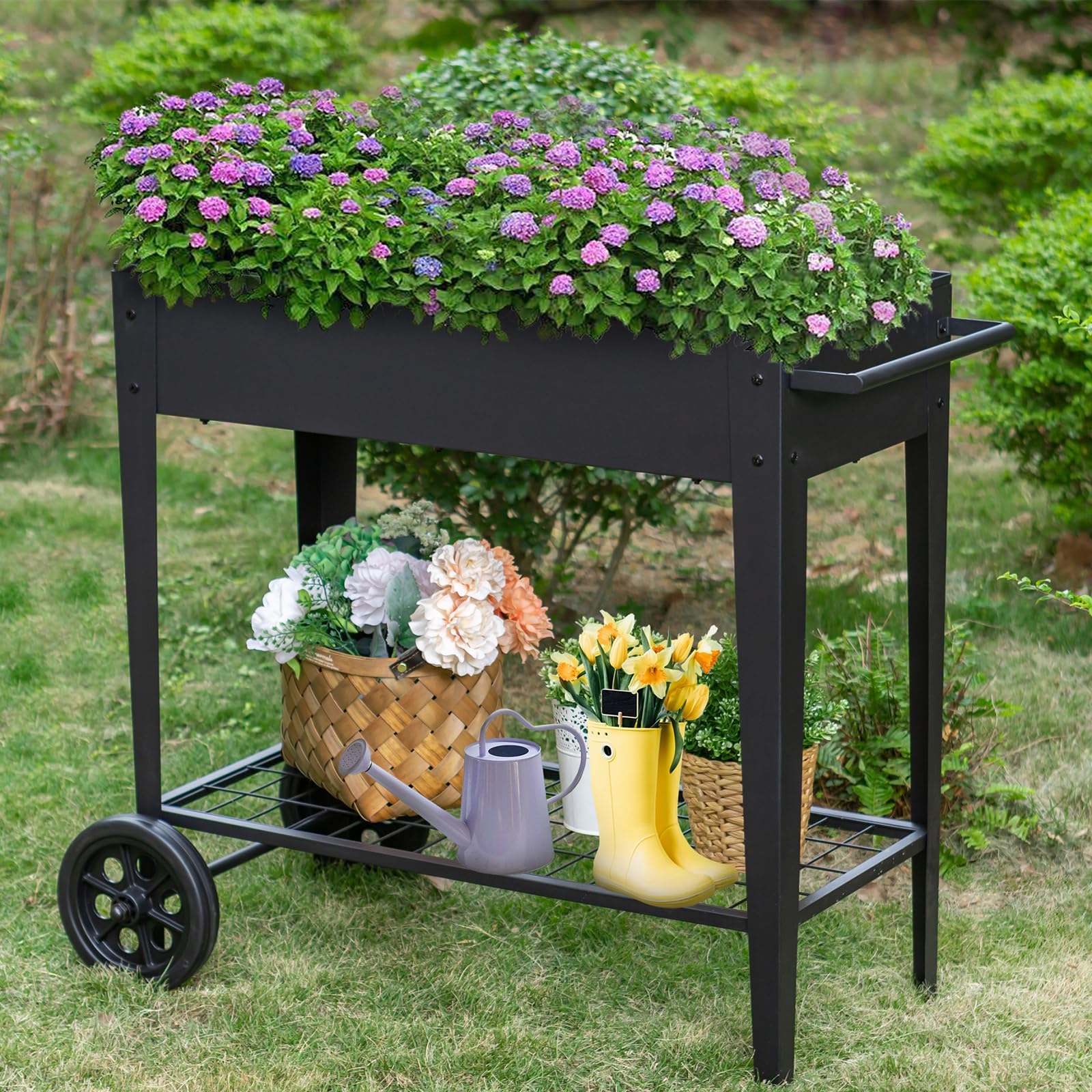 Amazon.com: Giantex Raised Garden Bed, Metal Planter Box with Legs ...