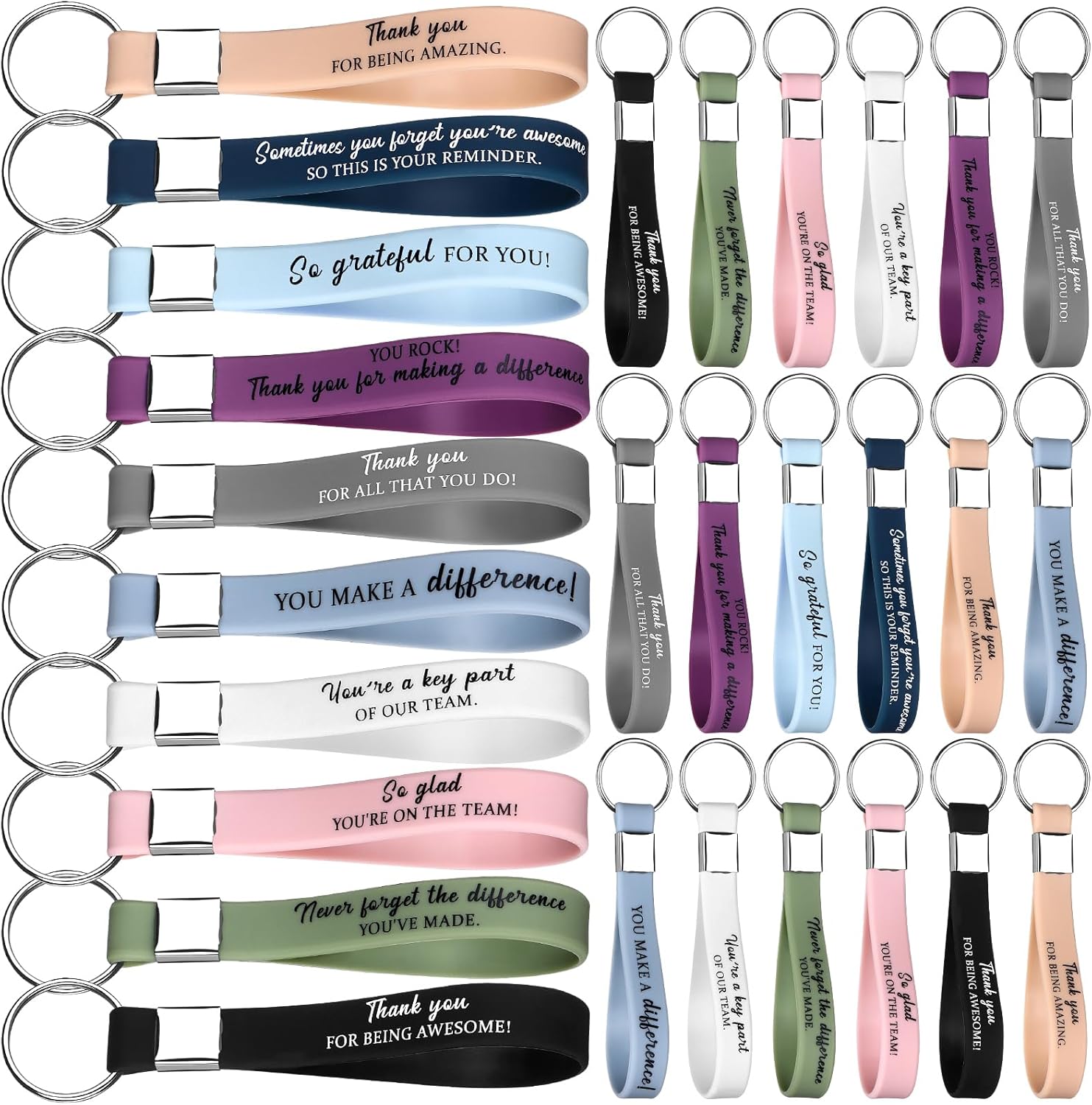 30 Pcs Thank You Keychain Gifts for Colleagues Inspirational Keyring ...