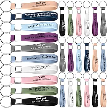 30 Pcs Thank You Keychain Gifts for Colleagues Inspirational Keyring Thank You Quote Keychains ...