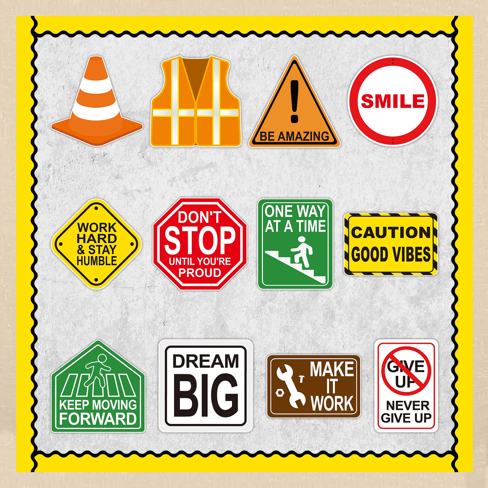 Buy 42 Pcs Construction Bulletin Board Set Under Construction Positive ...