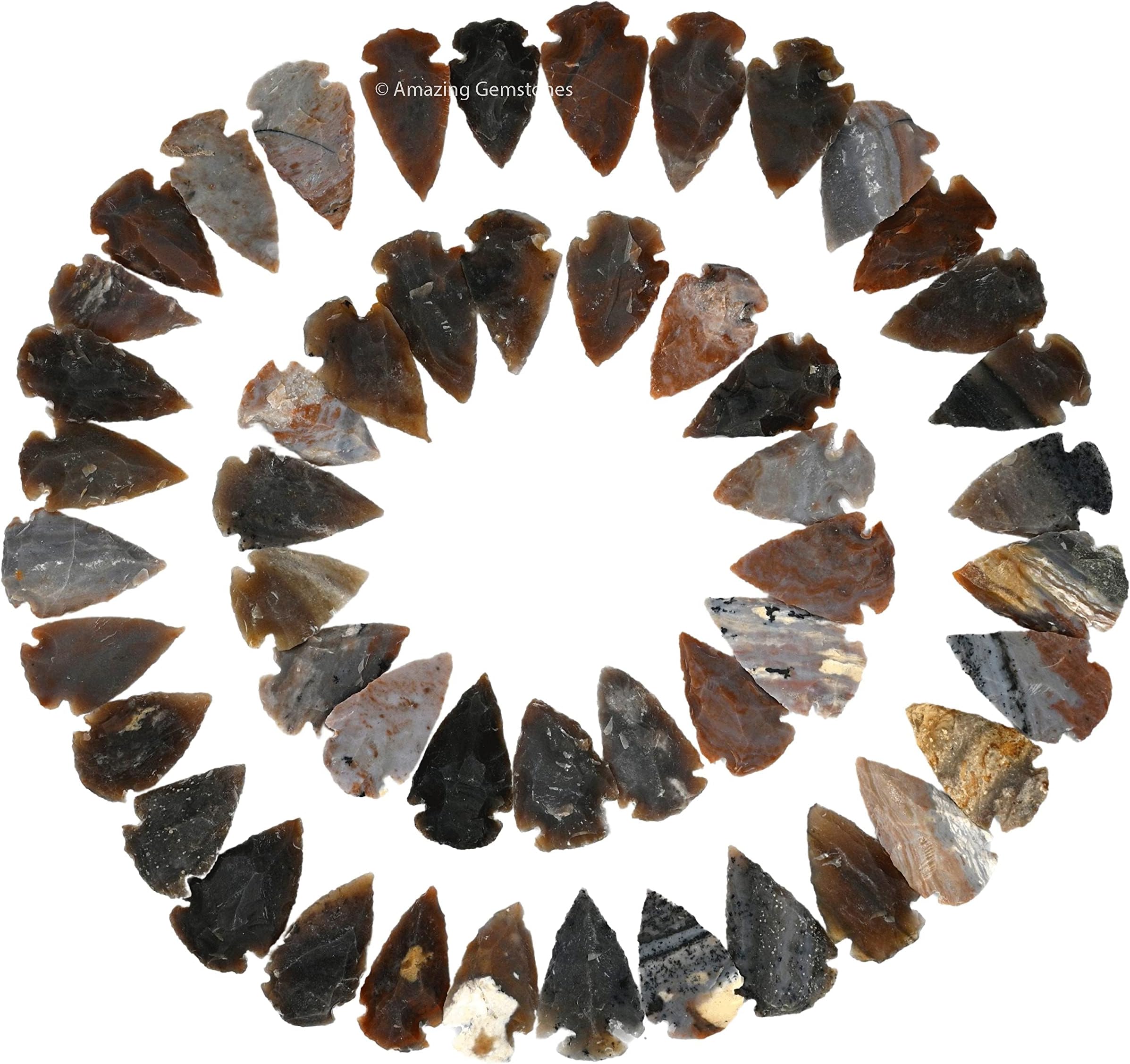 Amazon.com: 5 Pieces Fancy Jasper Arrowhead, Crystal and Healing Stone ...