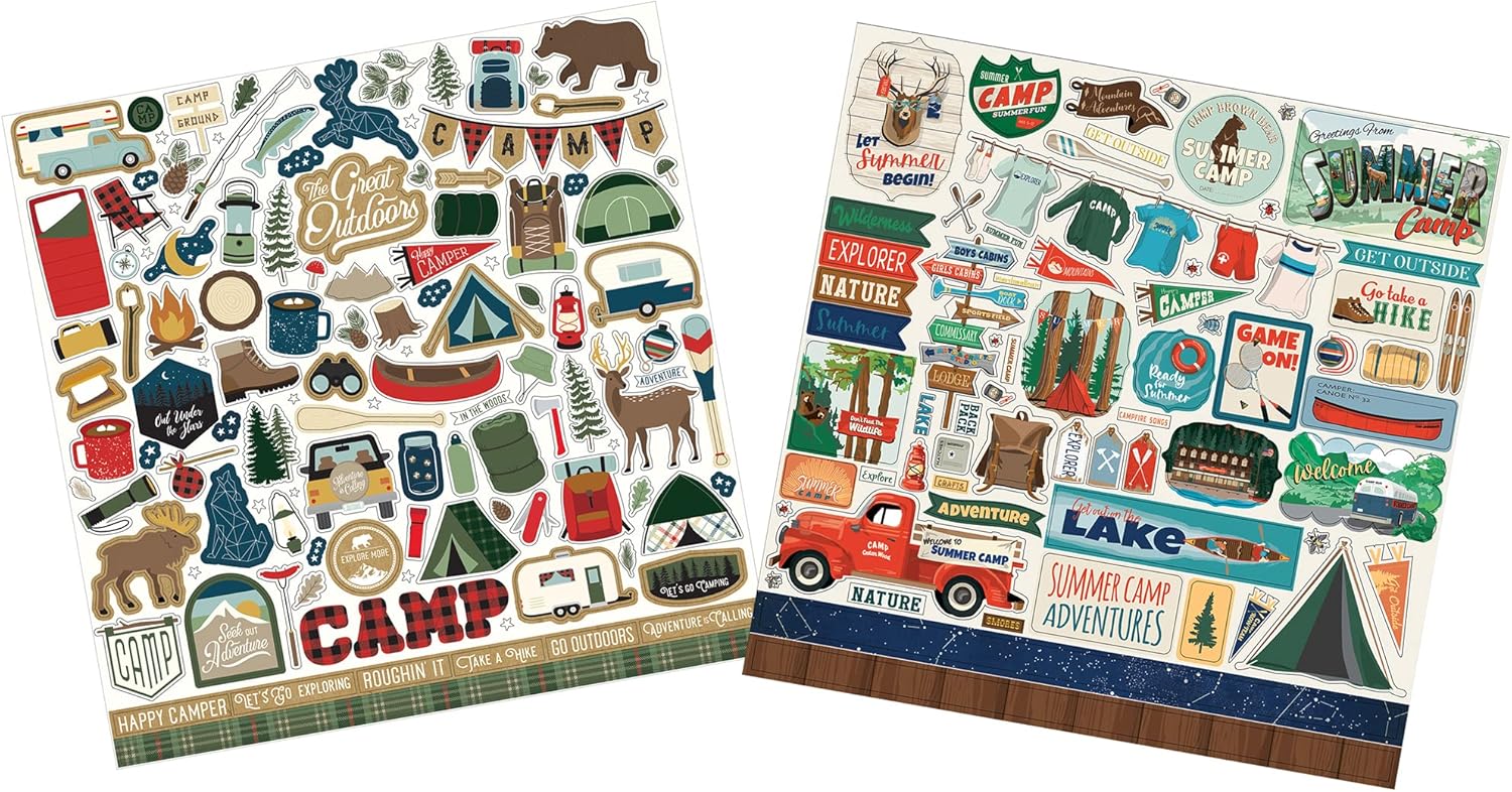 Amazon.com: Camping Scrapbook Stickers - Decorative Camper Stickers for ...
