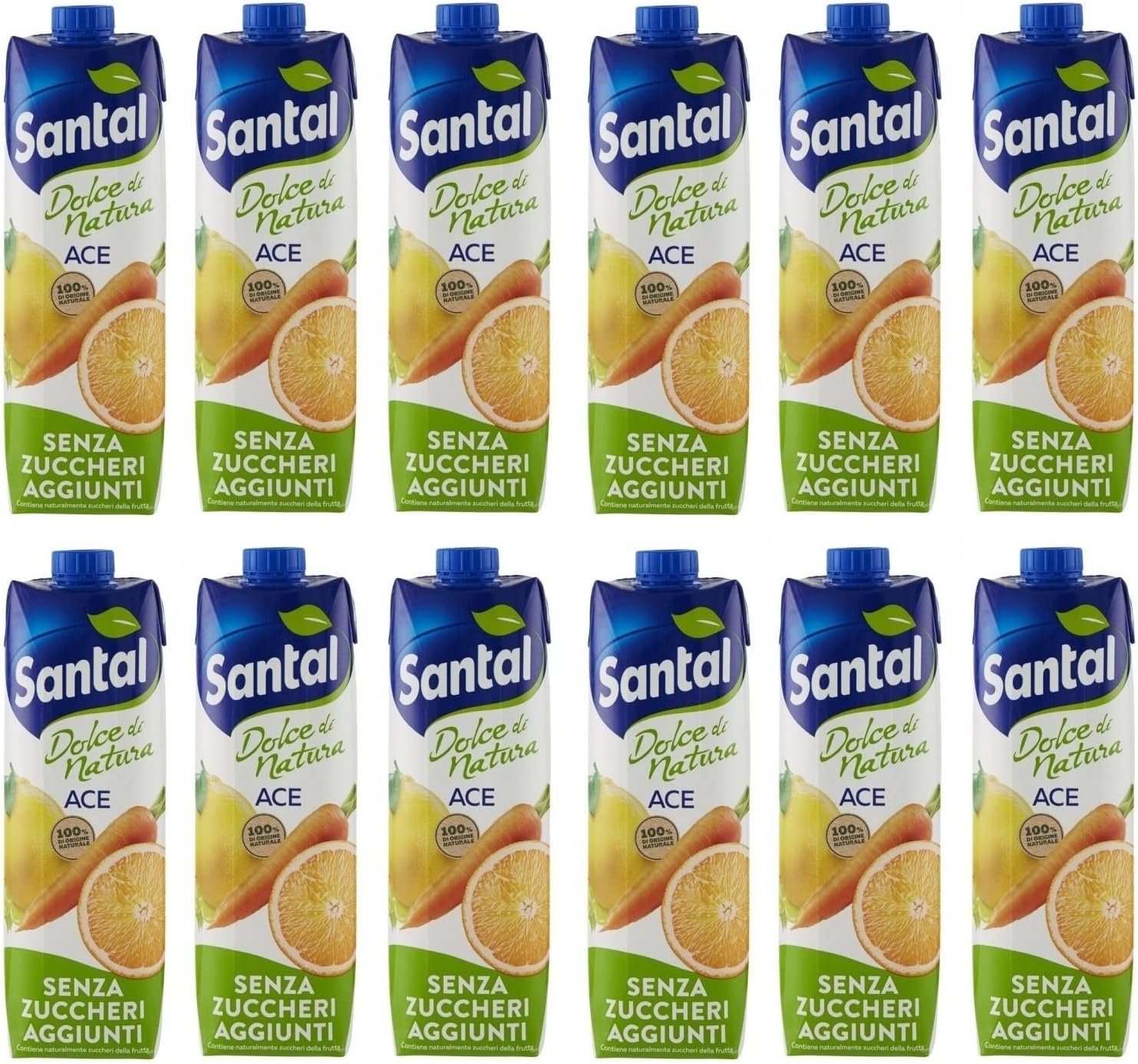 12 x Parmalat Santal Succo di Frutta Ace Dolce di Natura Zero Zuccheri Aggiunti Flavour Orange ...