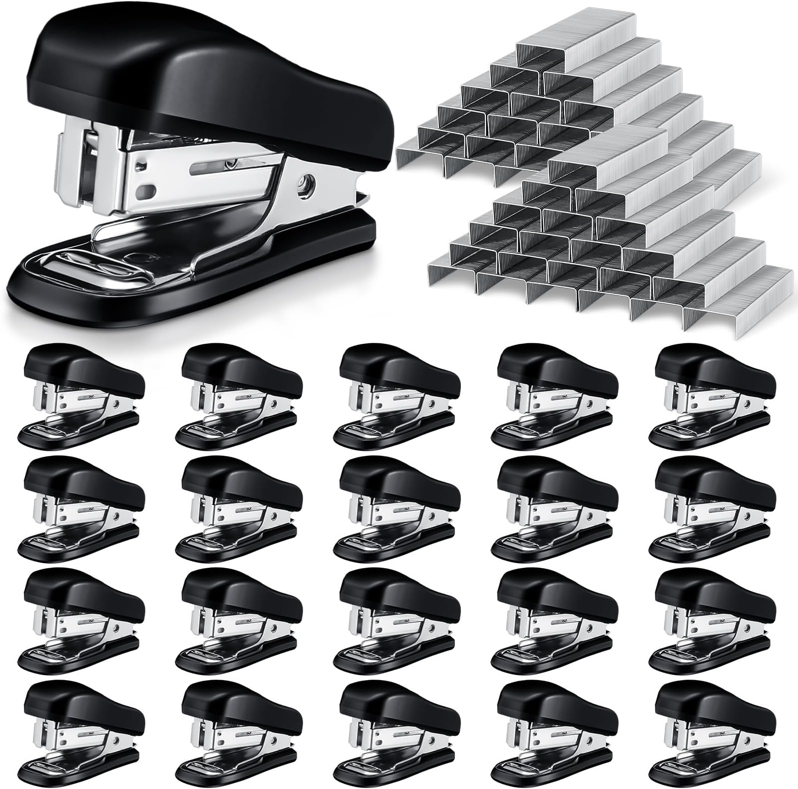 Amazon.com : Sherr 20 Pack Mini Staplers Bulk with 15000 Nail, Office ...