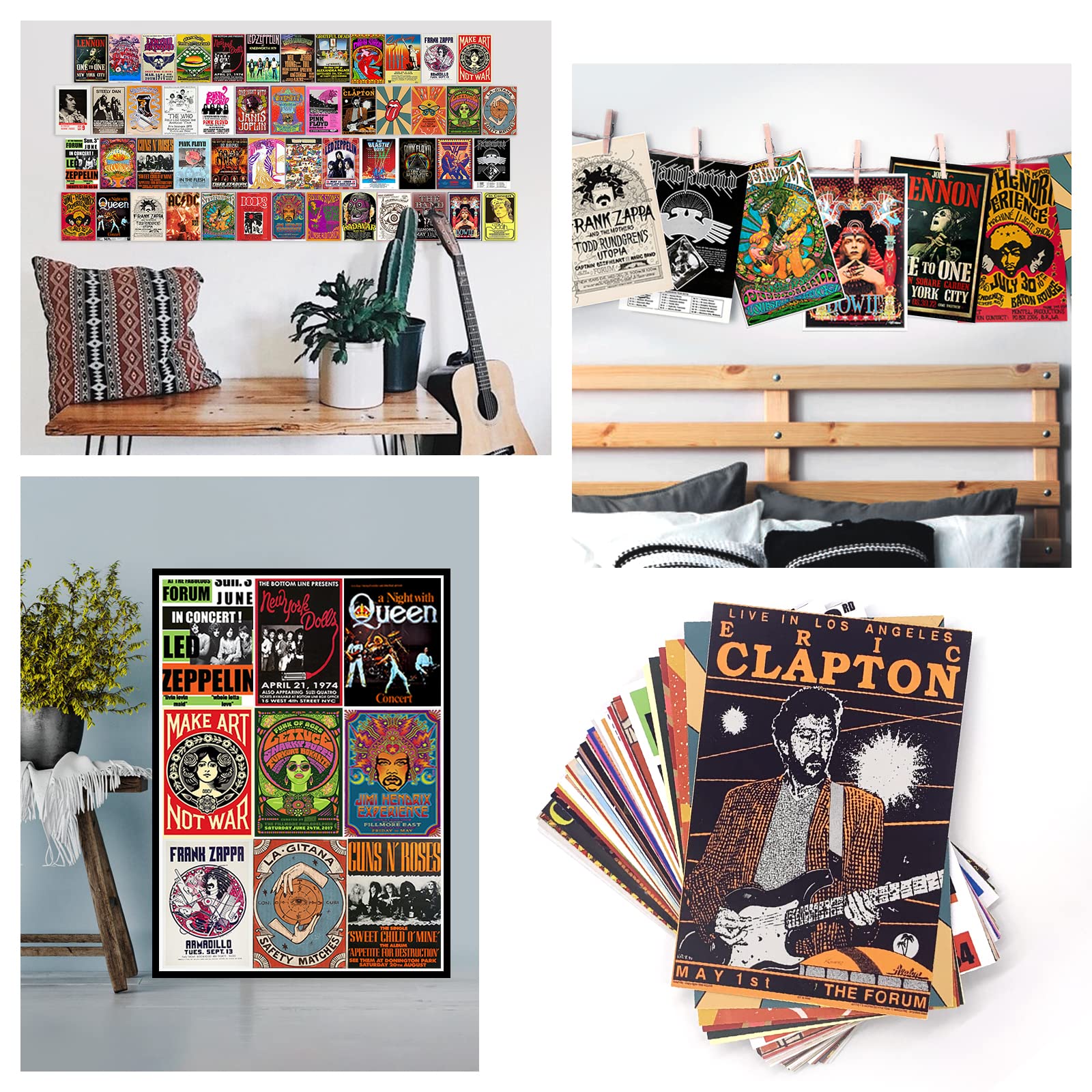 Buy Album Covers Vintage Rock Wall Collage Kit Aesthetic Pictures, 50 ...