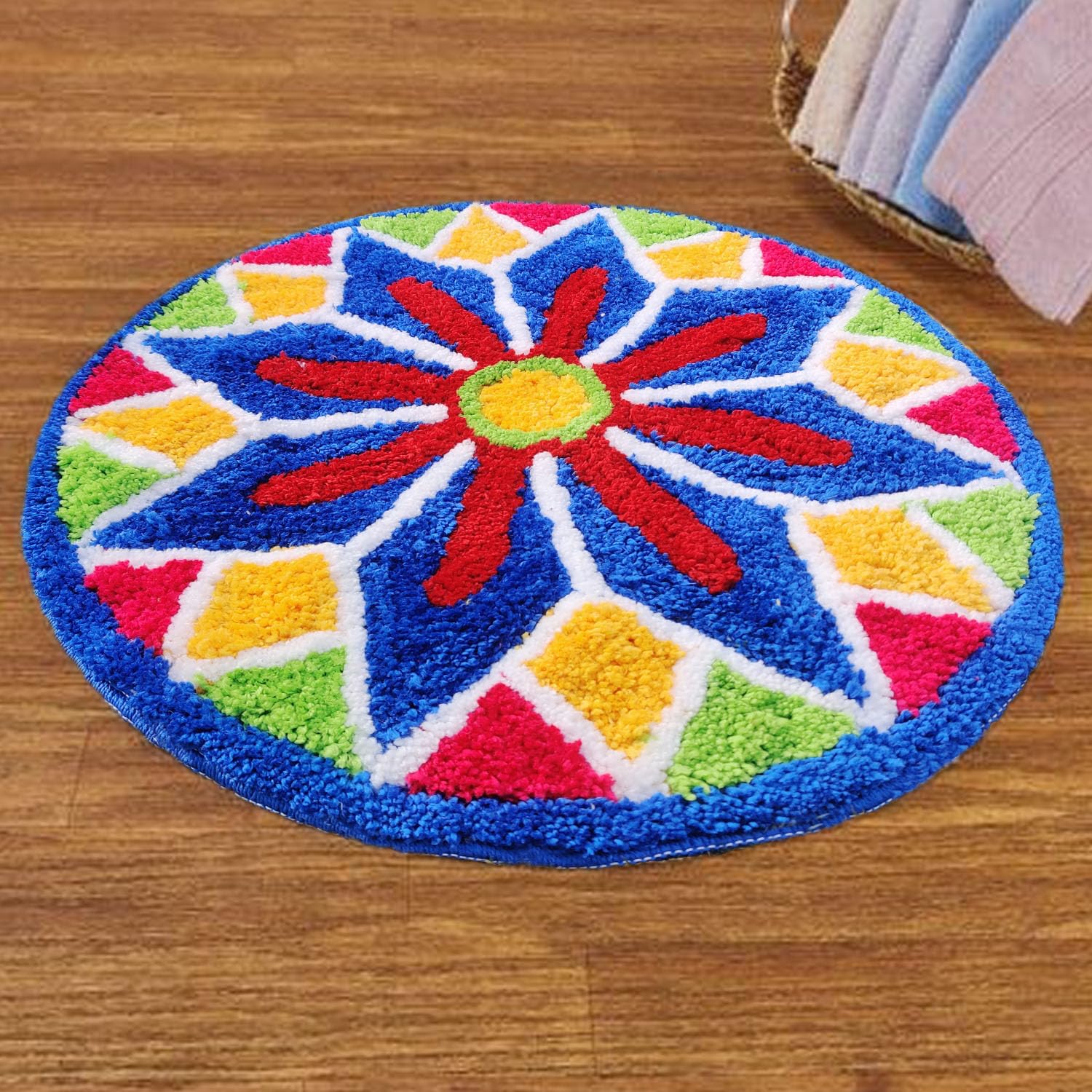 Buy StromX Cotton Ranogoli Kitchen Round Floor Mat For Kitchen/Yoga ...