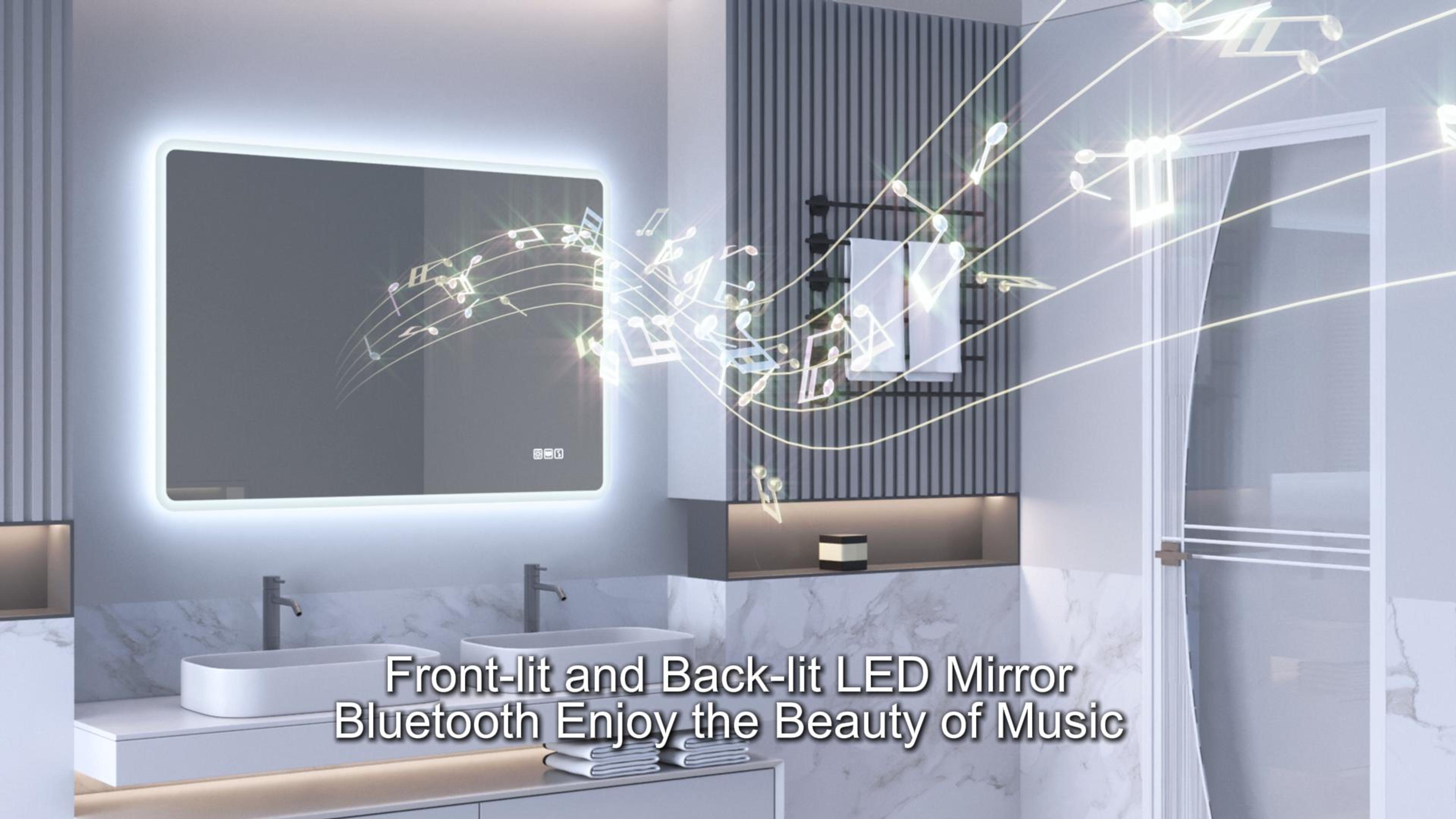 Bluetooth Mirror Bathroom Rhapsody 600 Illuminated Mirror | R2