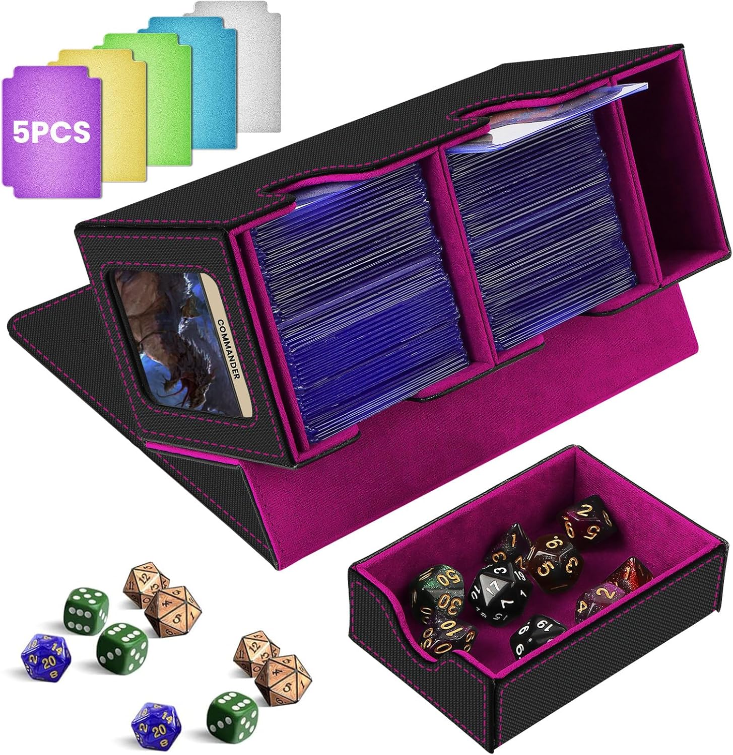 Amazon.com: ATPWONZ MTG Deck Box with Commander Display,Holds 300 ...
