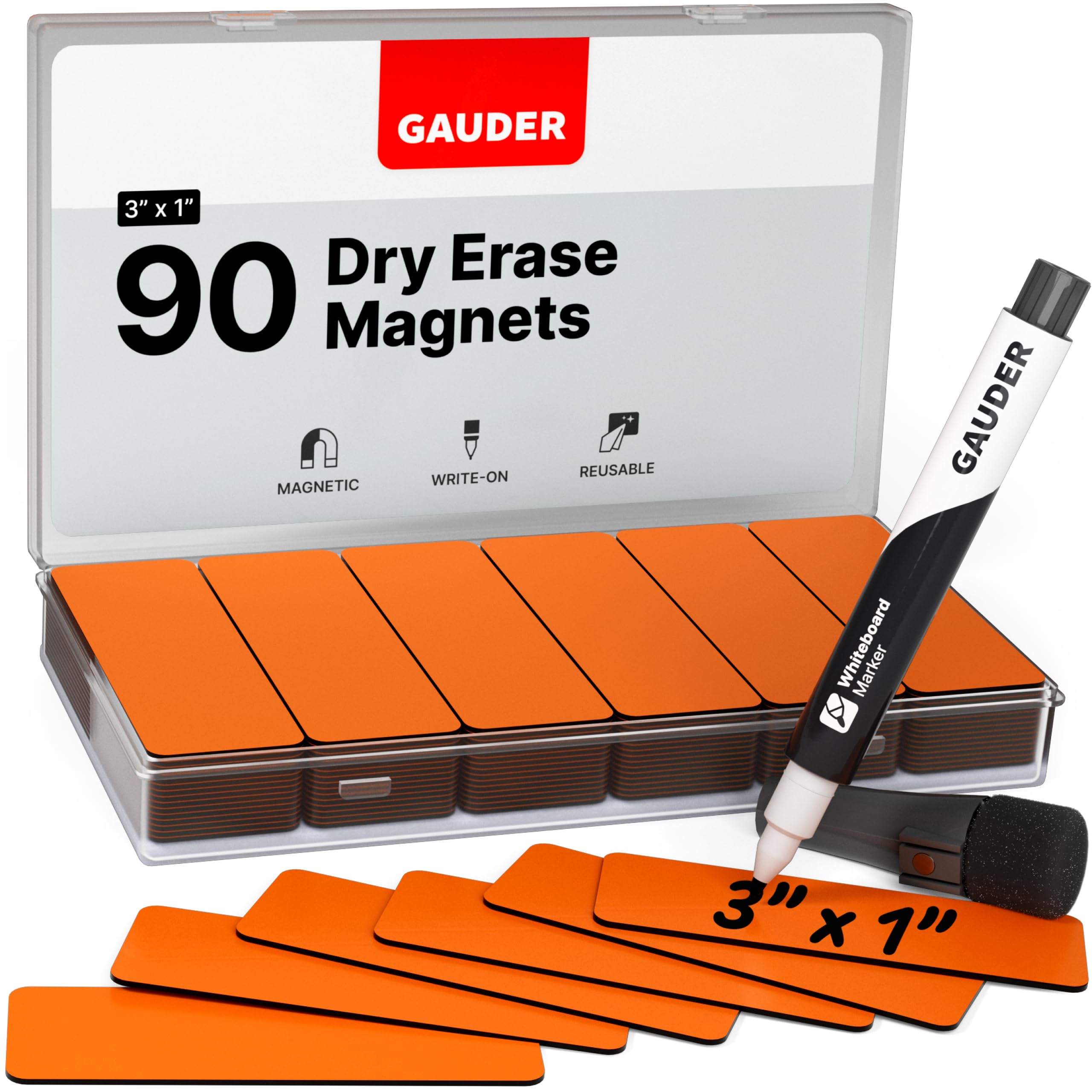 Snapklik.com : GAUDER Magnetic Dry Erase Labels 90x Magnetic Labels