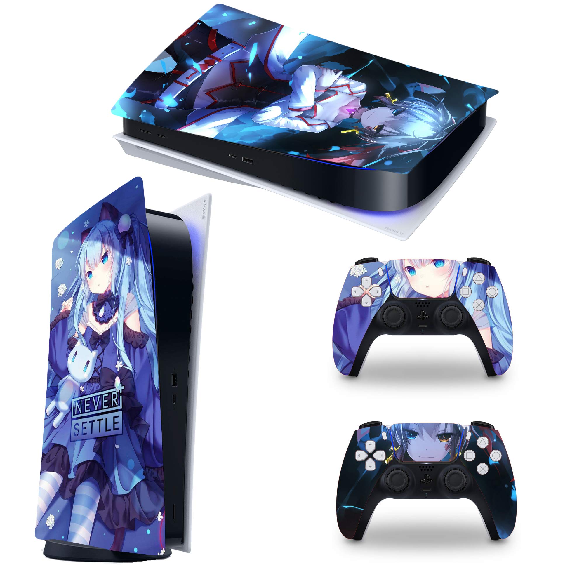 Anime Flame Girl Ps5 Standard Console And Dualshock 4 Controller ...